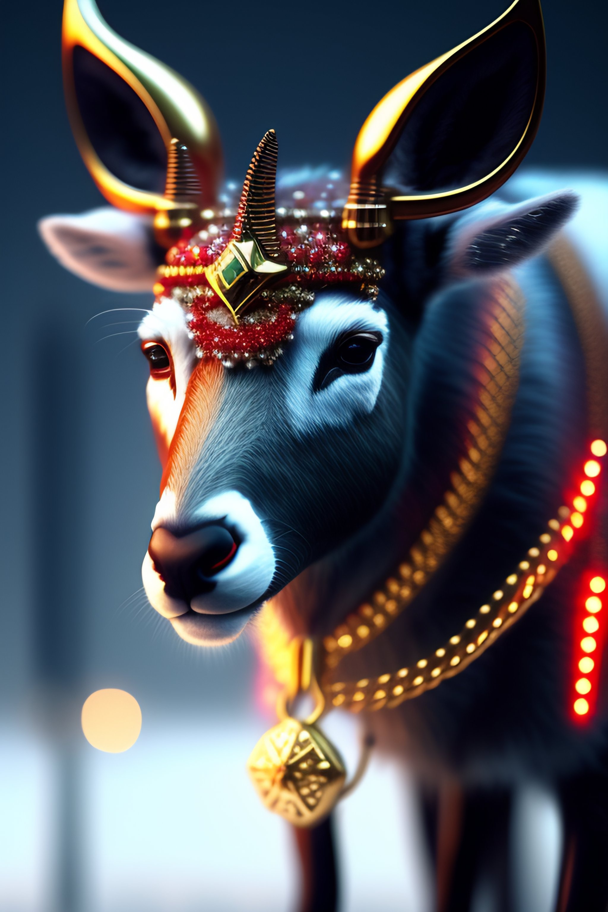 Lexica - Cyber punk reindeer armed with metallic ballista