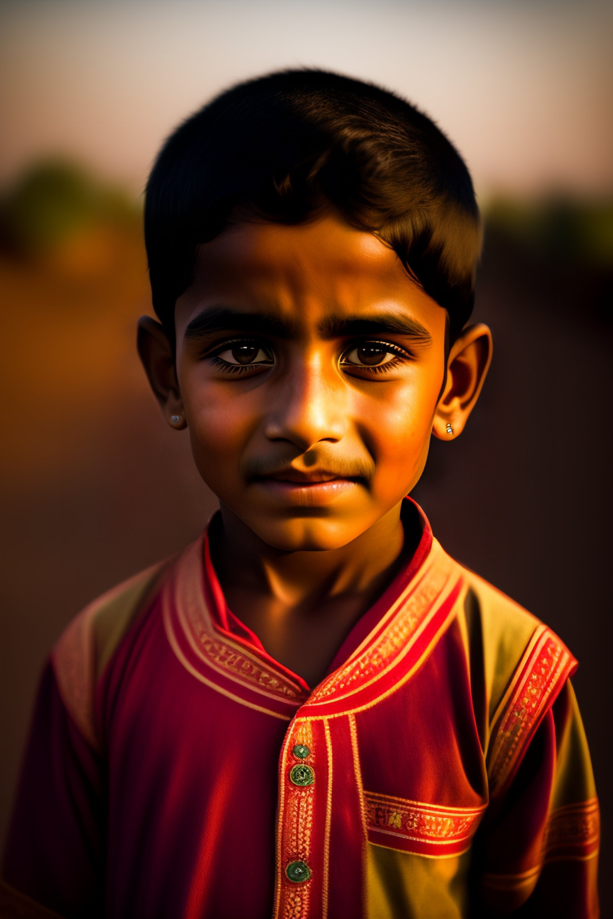 Lexica - Portrait of Pakistani villager child