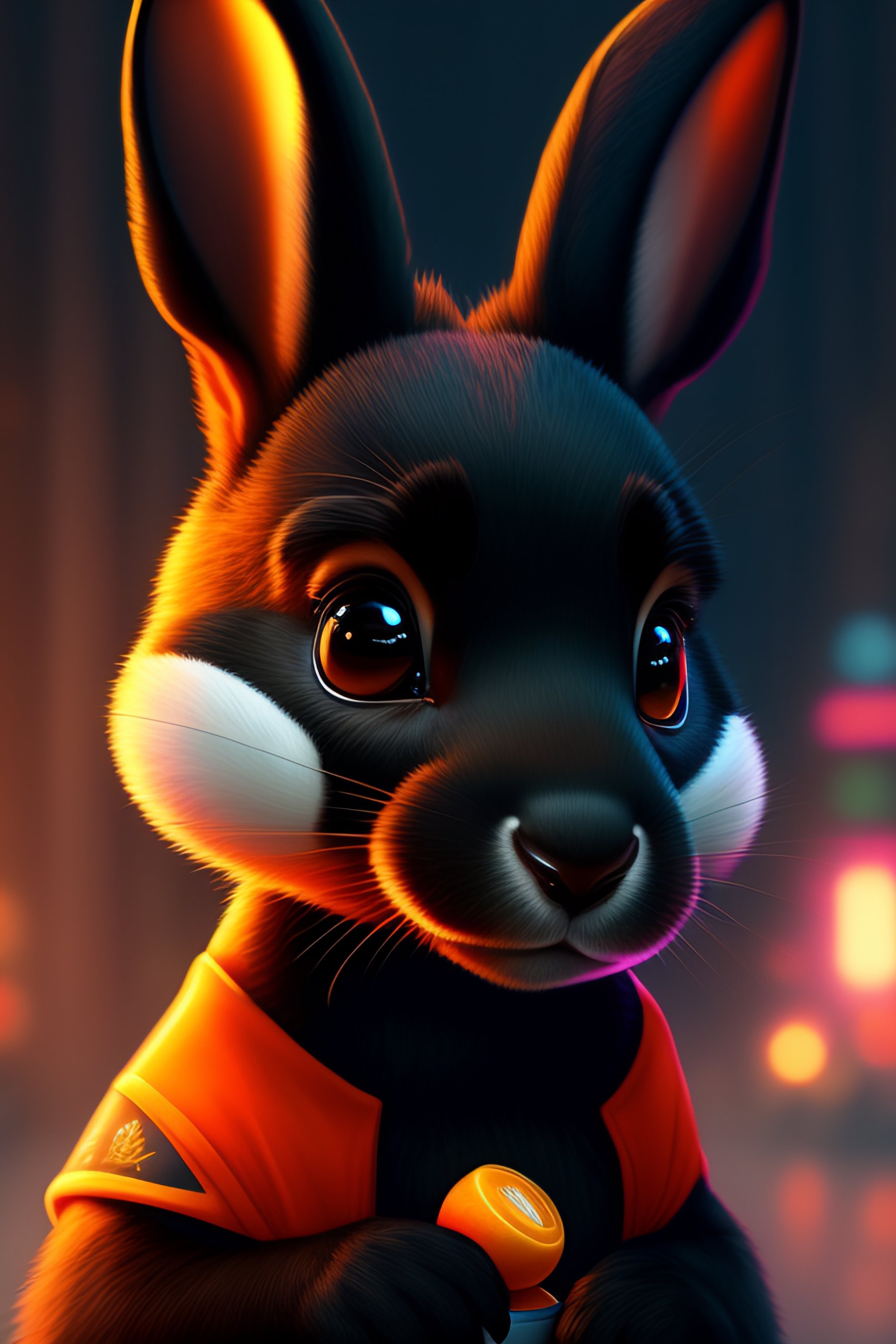 Cute Black Bunny Wallpaper