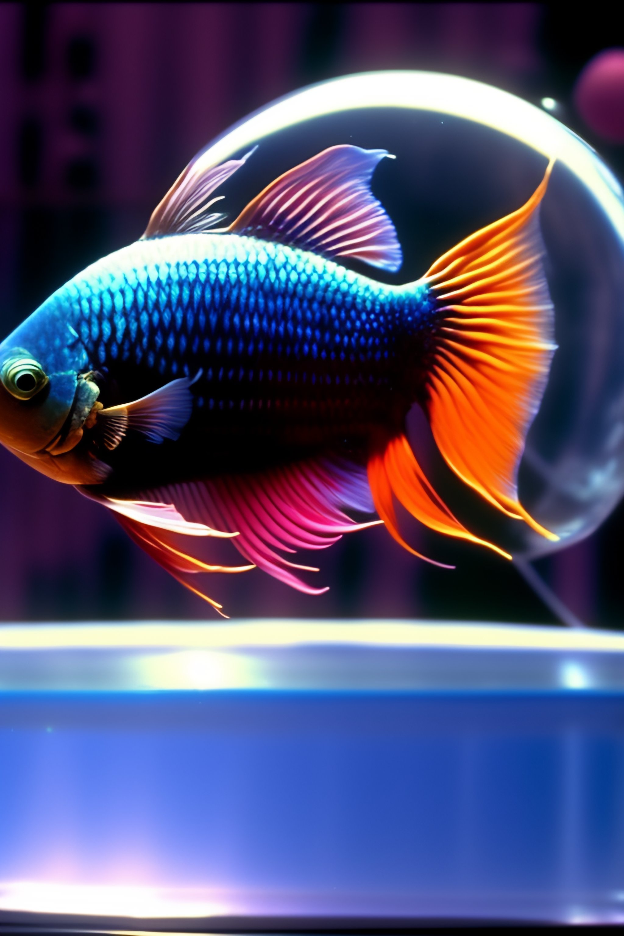 Lexica - Betta fish robot from "DVD screengrab from 1965 sci-fi film"