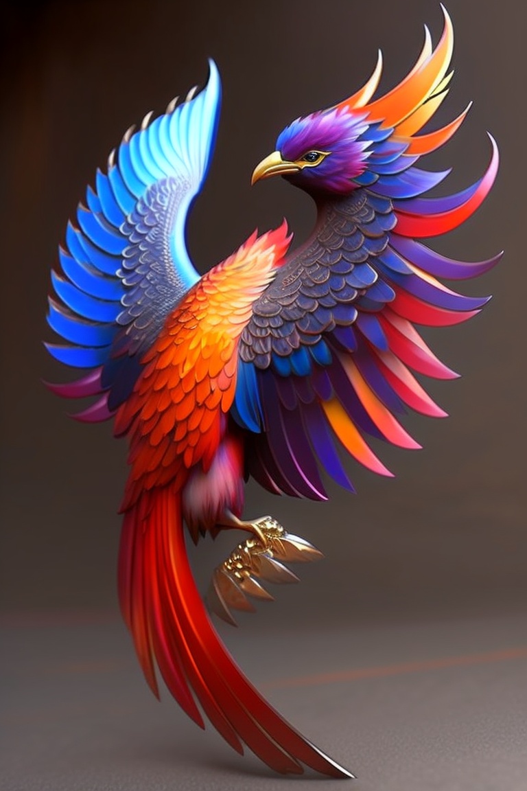 Lexica - Majestic realistic phoenix with its wings spread wide ...