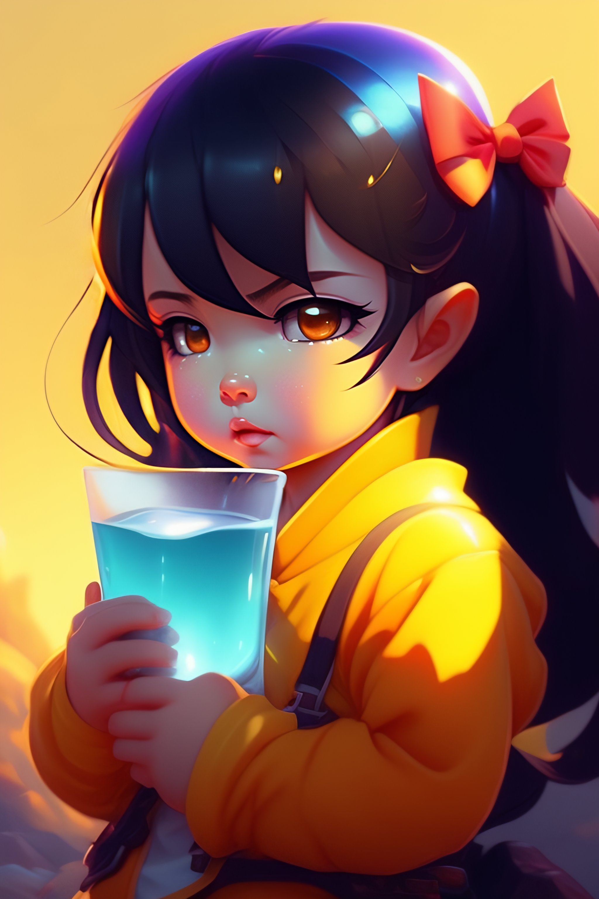 Lexica - Baby drinking juice art heartstone Video game icon, official ...