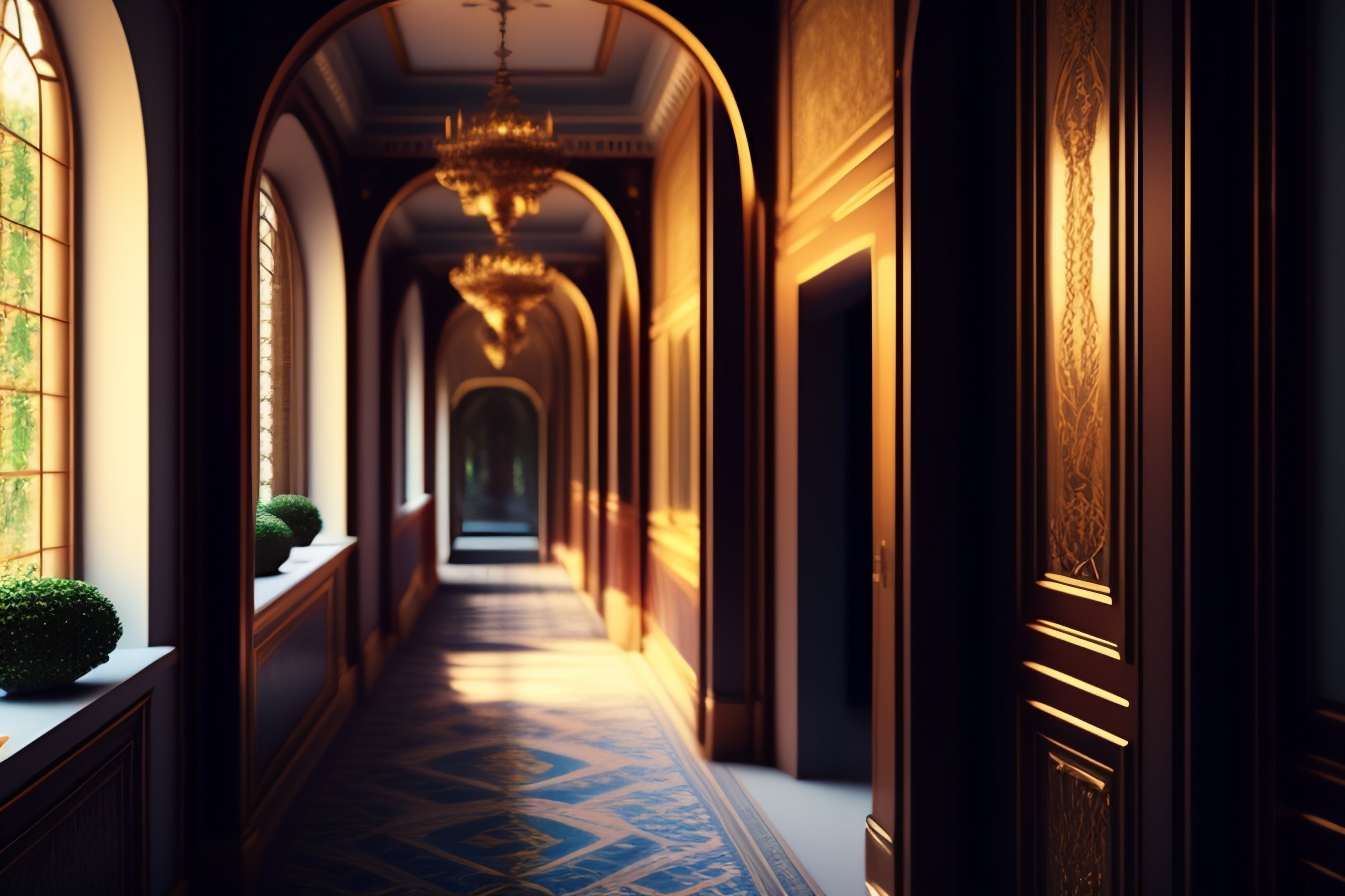 Lexica - Corridor of a mansion