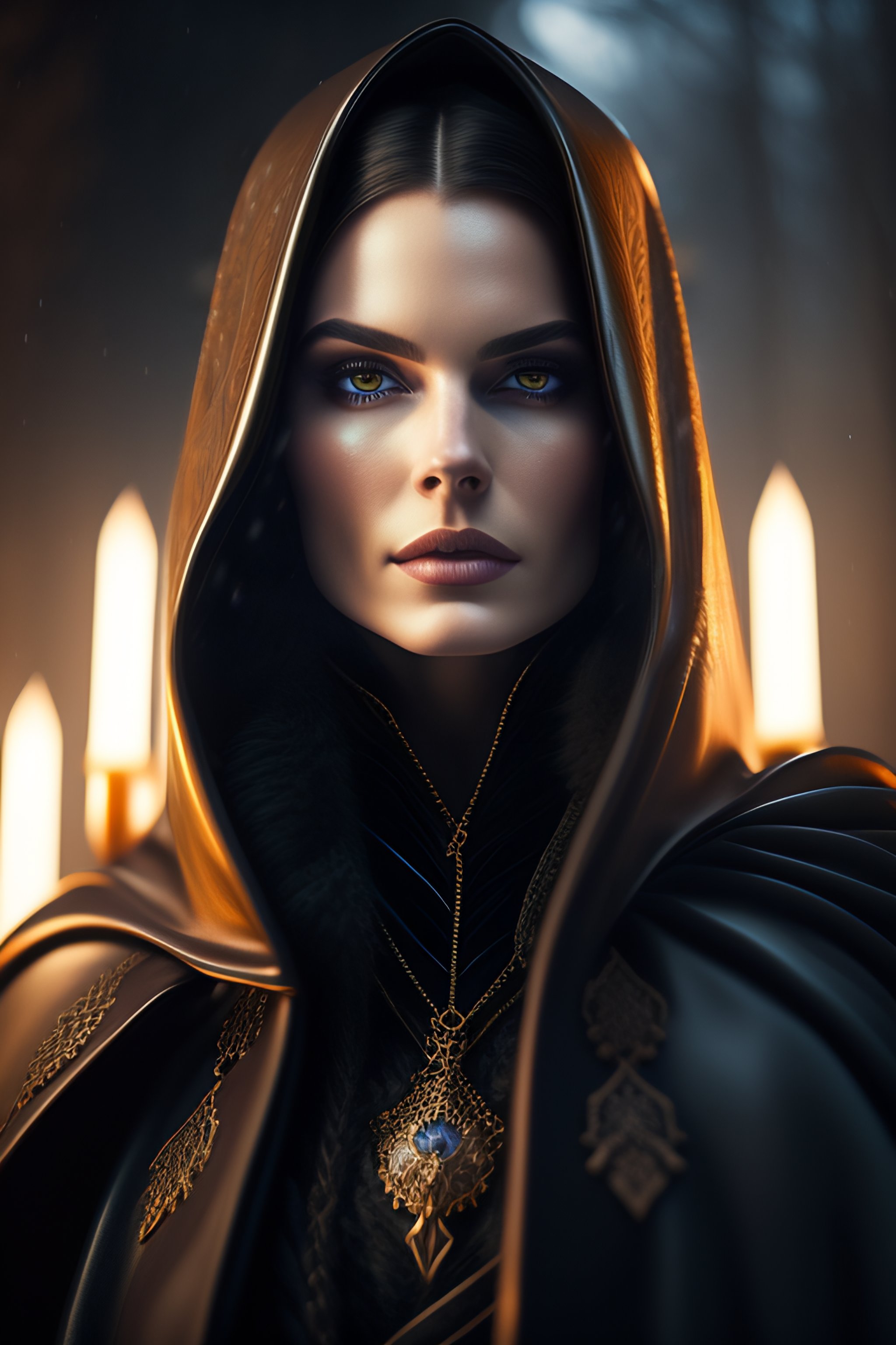 Lexica - Close up film photo, portrait of a winter gothic woman ...