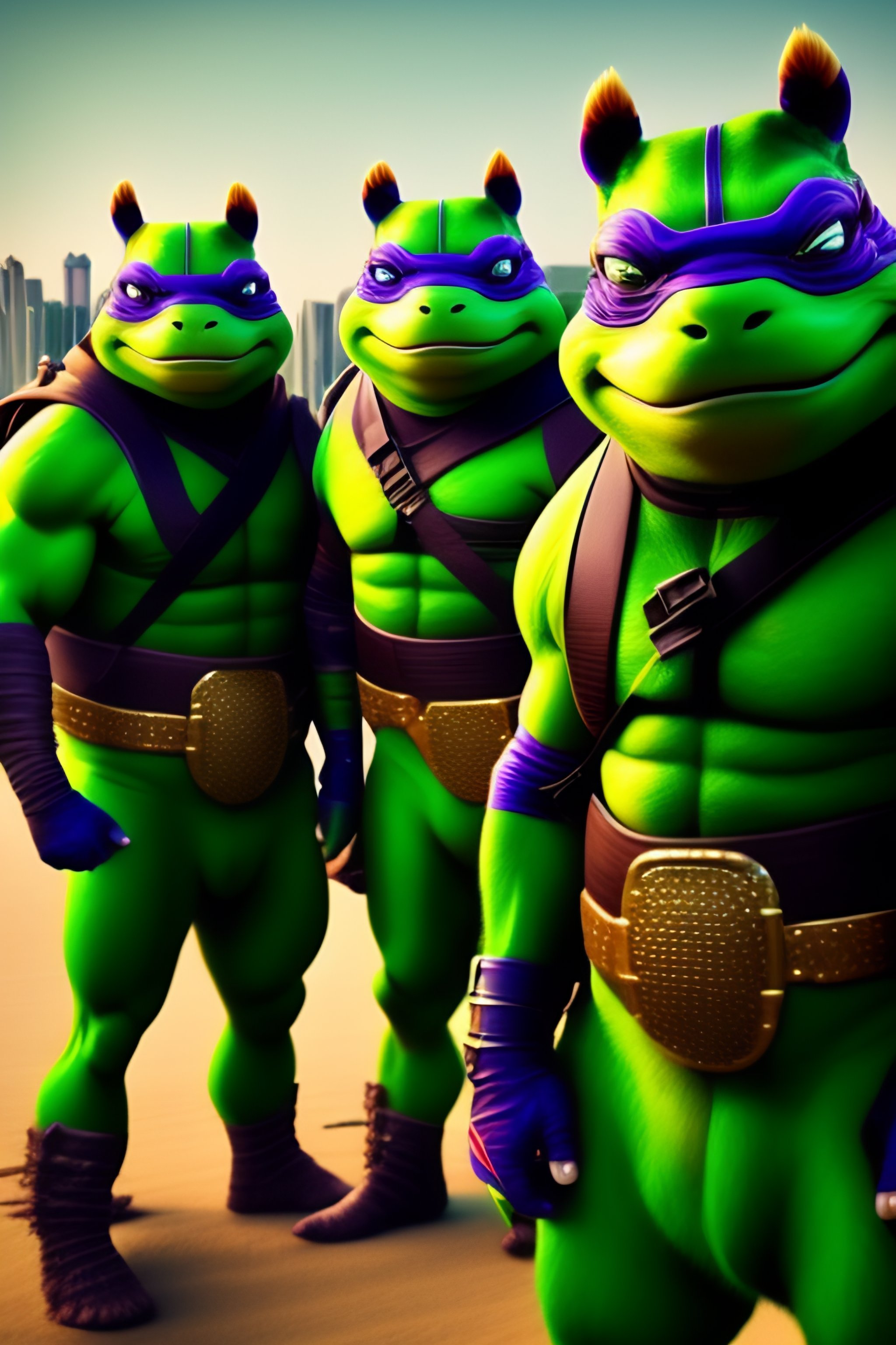 Lexica - Ninja turtles wearing a suit