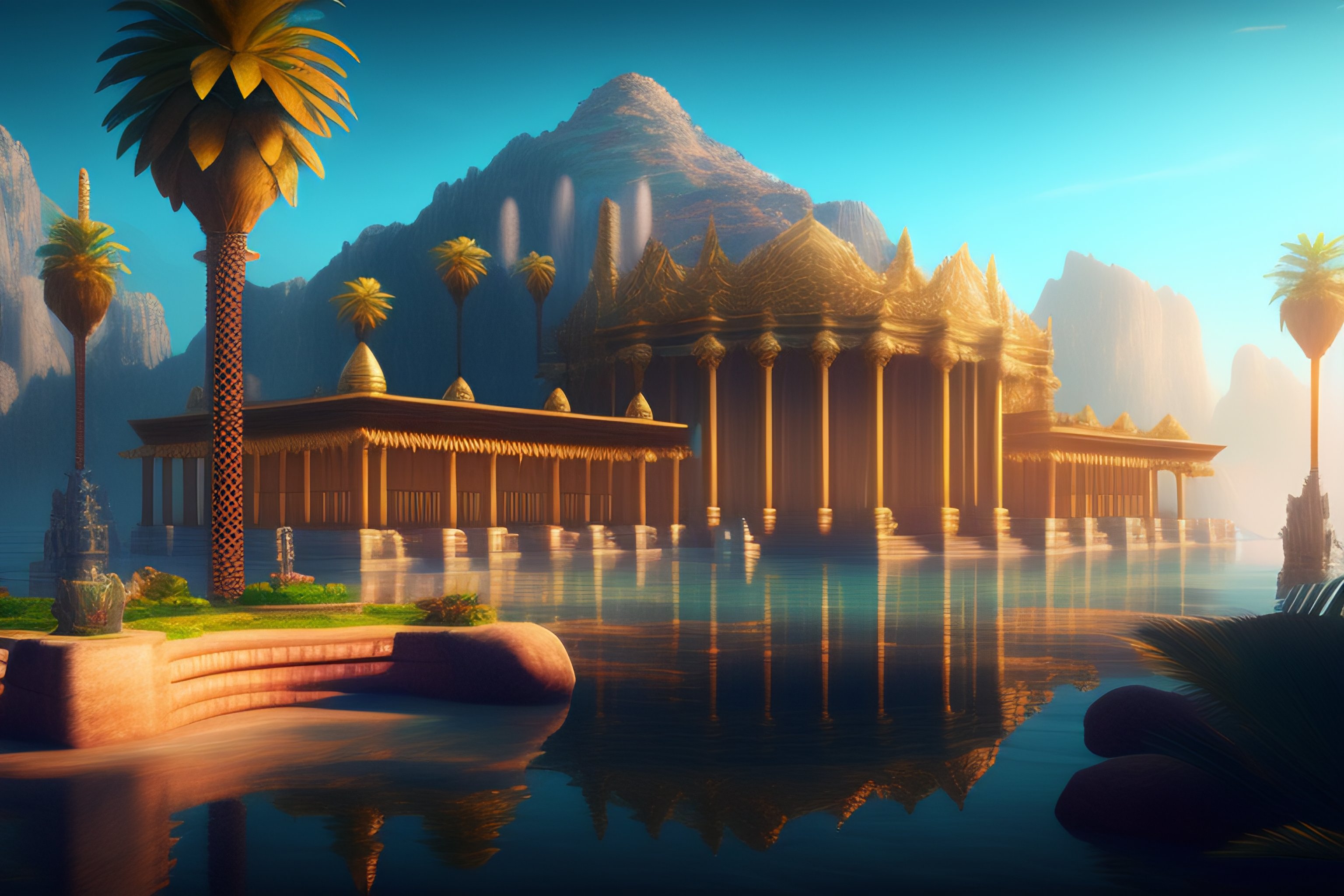 Lexica - Most beautiful and gigantic multiple palace of the gods, 8k ...