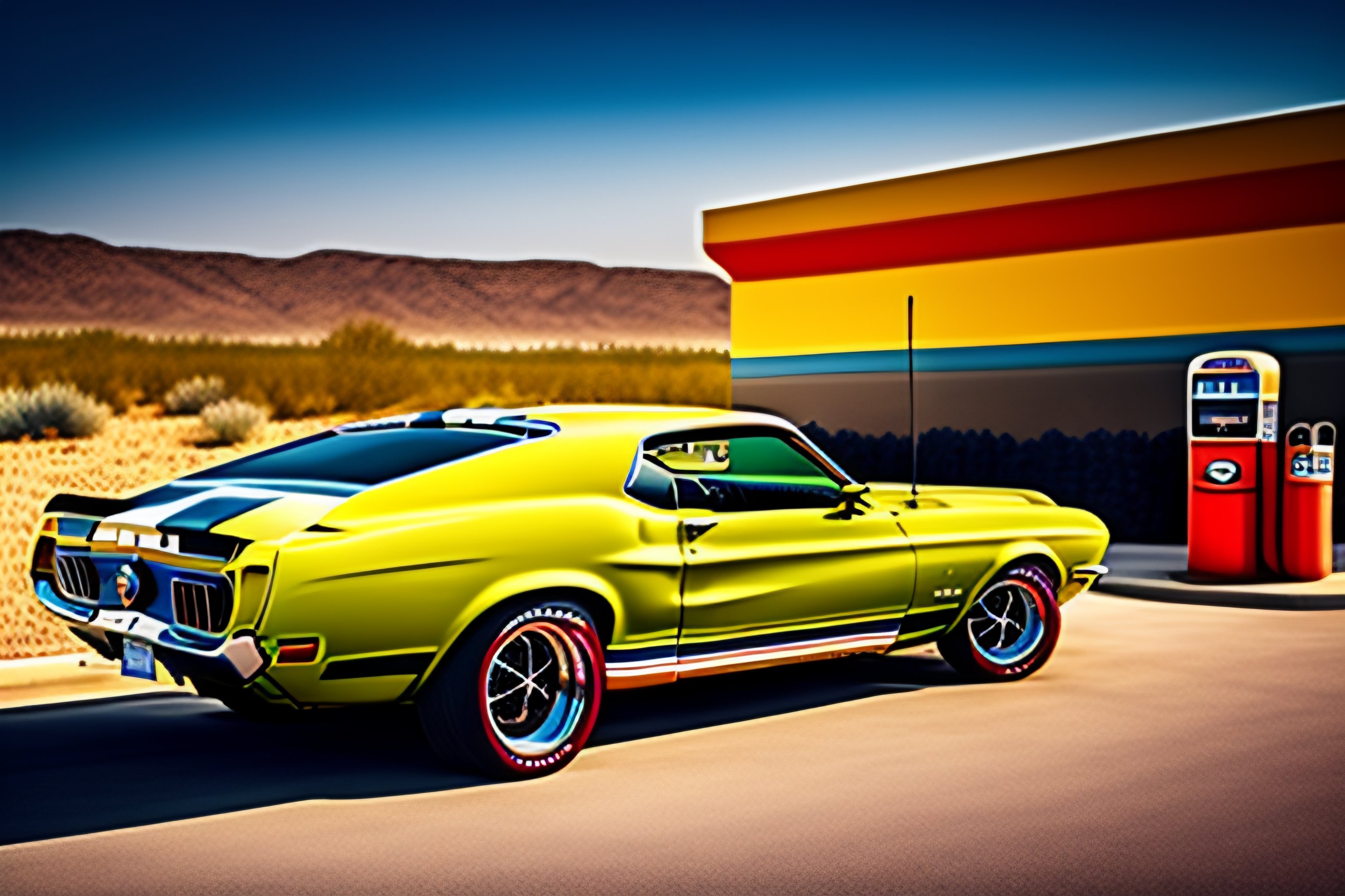 Lexica - Realistic photo 1969 ford mustang SS ((cragar wheels)) during ...