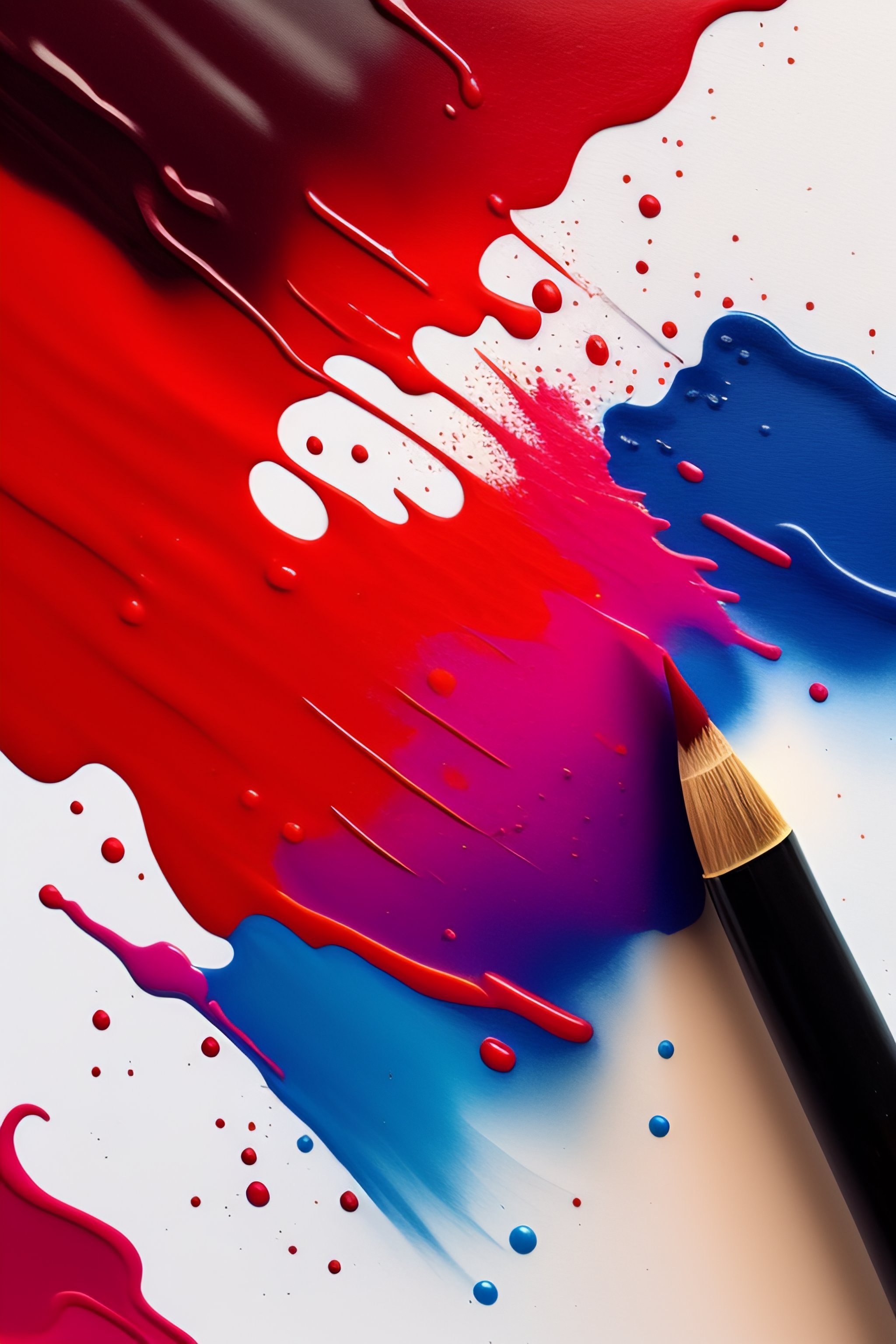 Lexica - Single splash of red paint in coloured gouache on a white ...