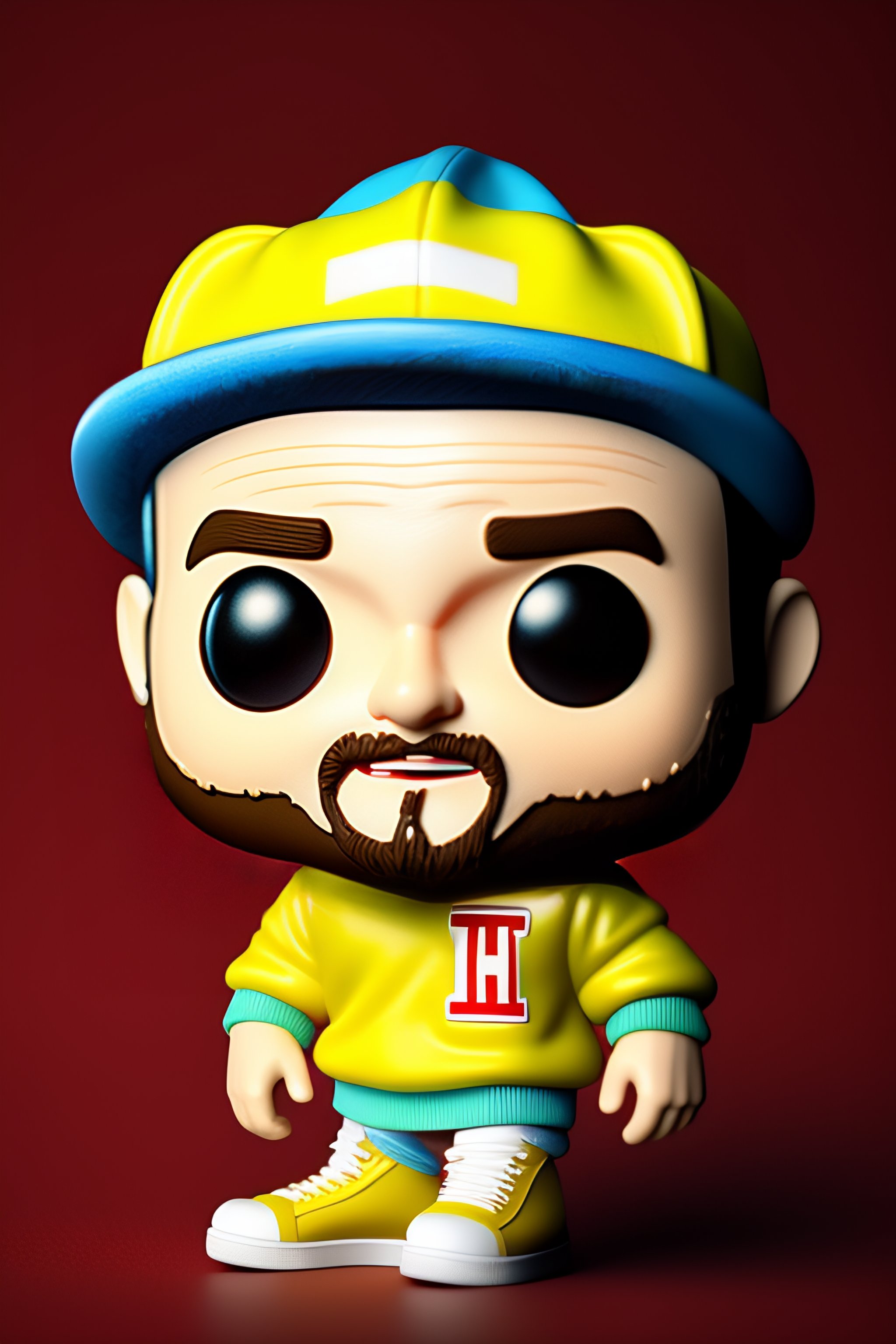 Lexica - 3d render of funko pop "Mac Miller" light guy hazel eyes a ...