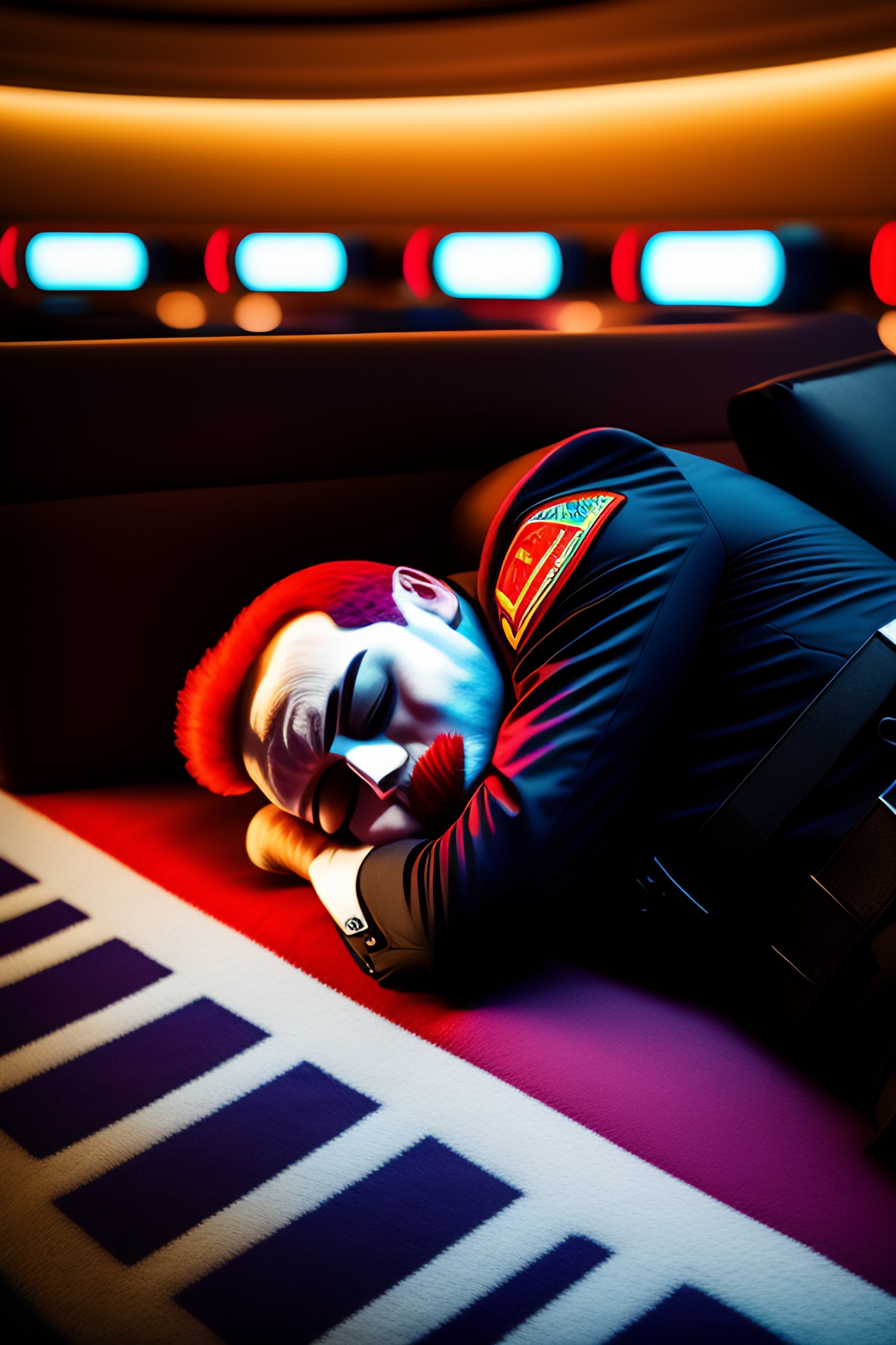 Lexica - Evil officer clown sleeping in a high tech casino raid