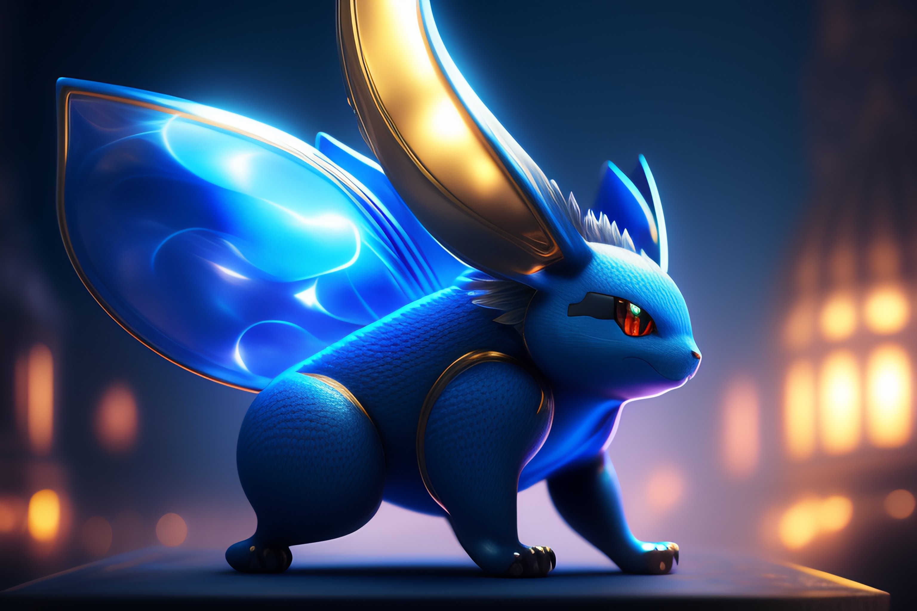 Lexica - A portrait of pokemon , blue, intricate, elegant, volumetric ...