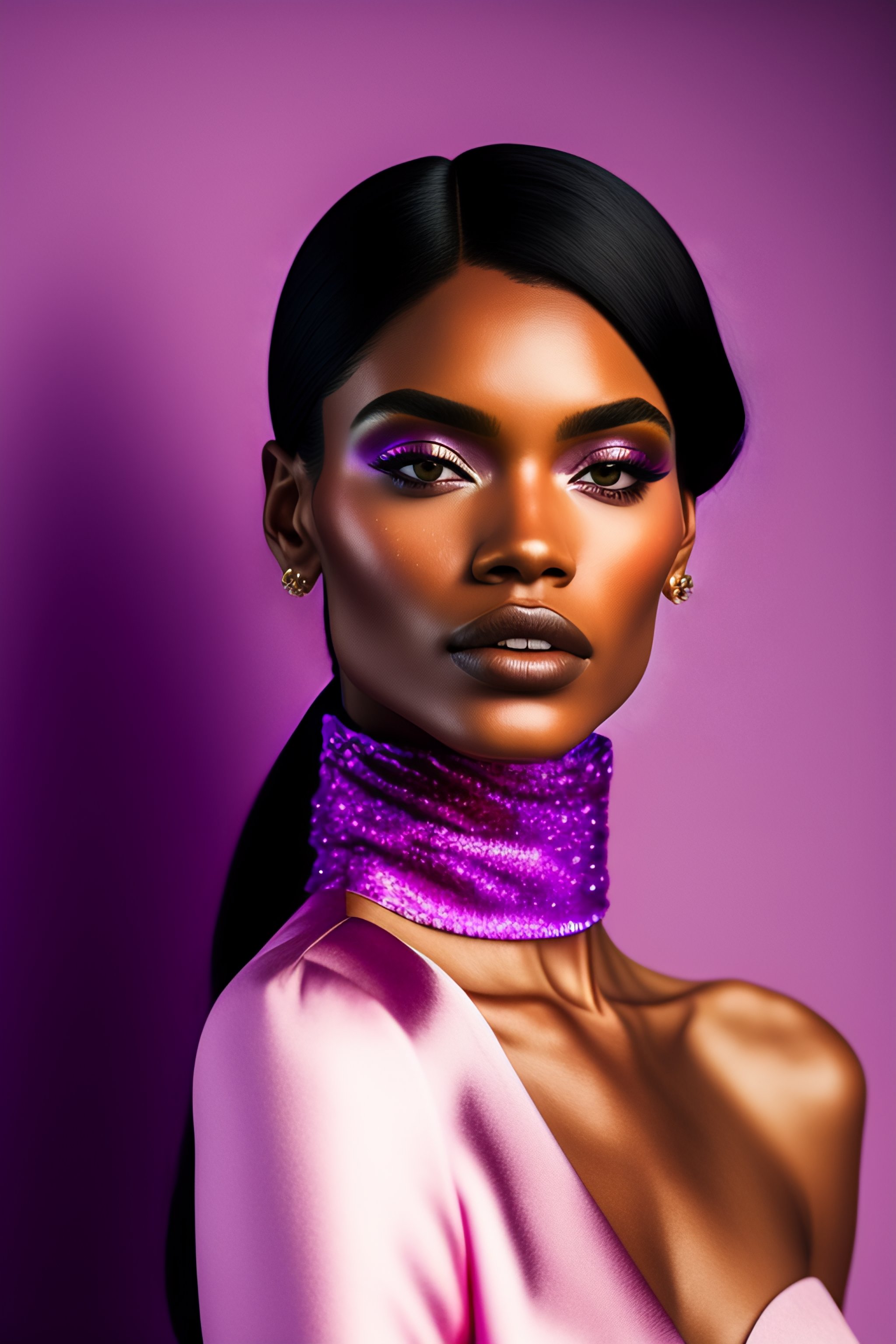 Lexica - A photo close-up of a beautiful black haired woman with light ...