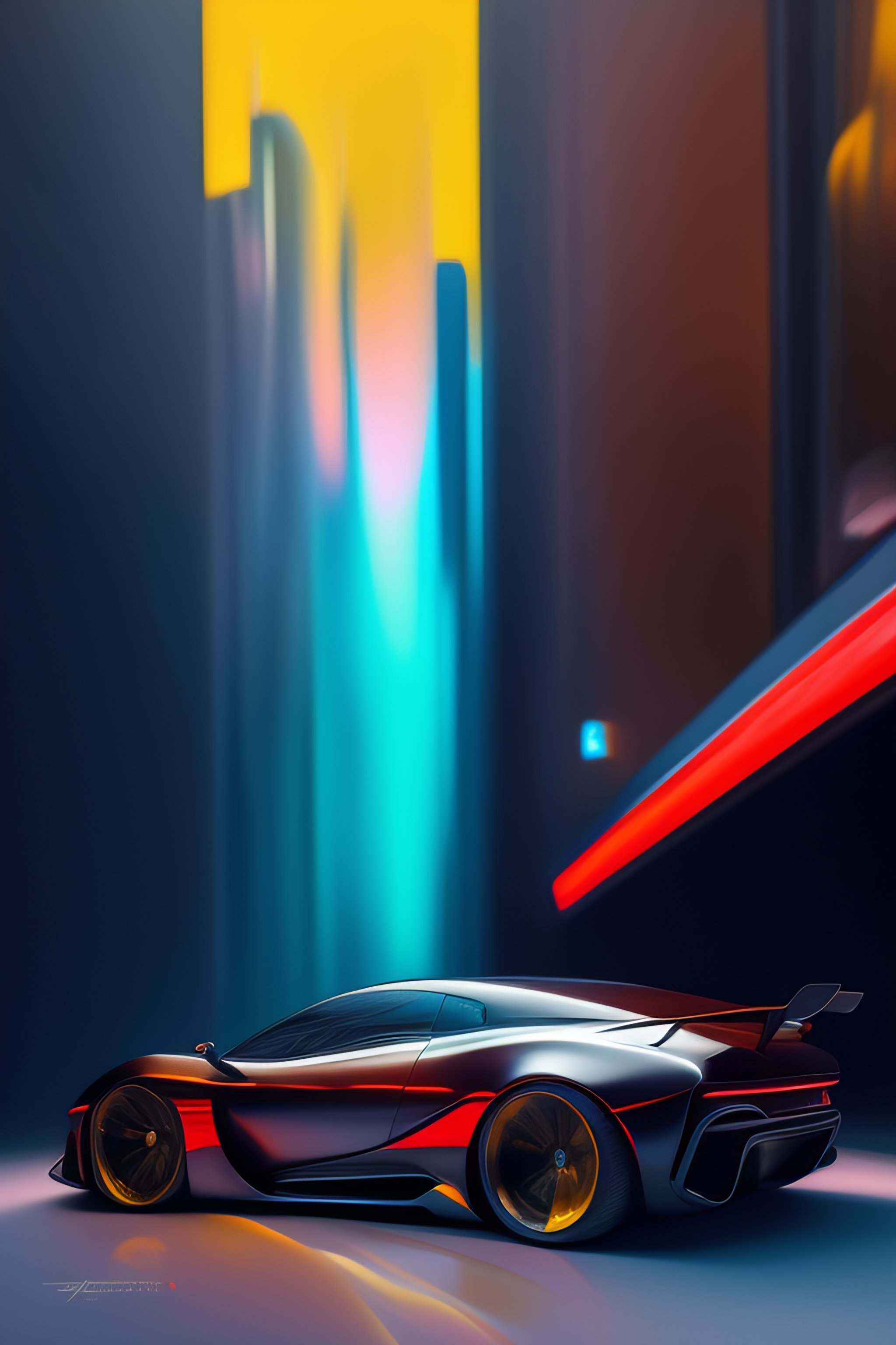 Lexica - A super sport car in the city, painting, expressionism ...