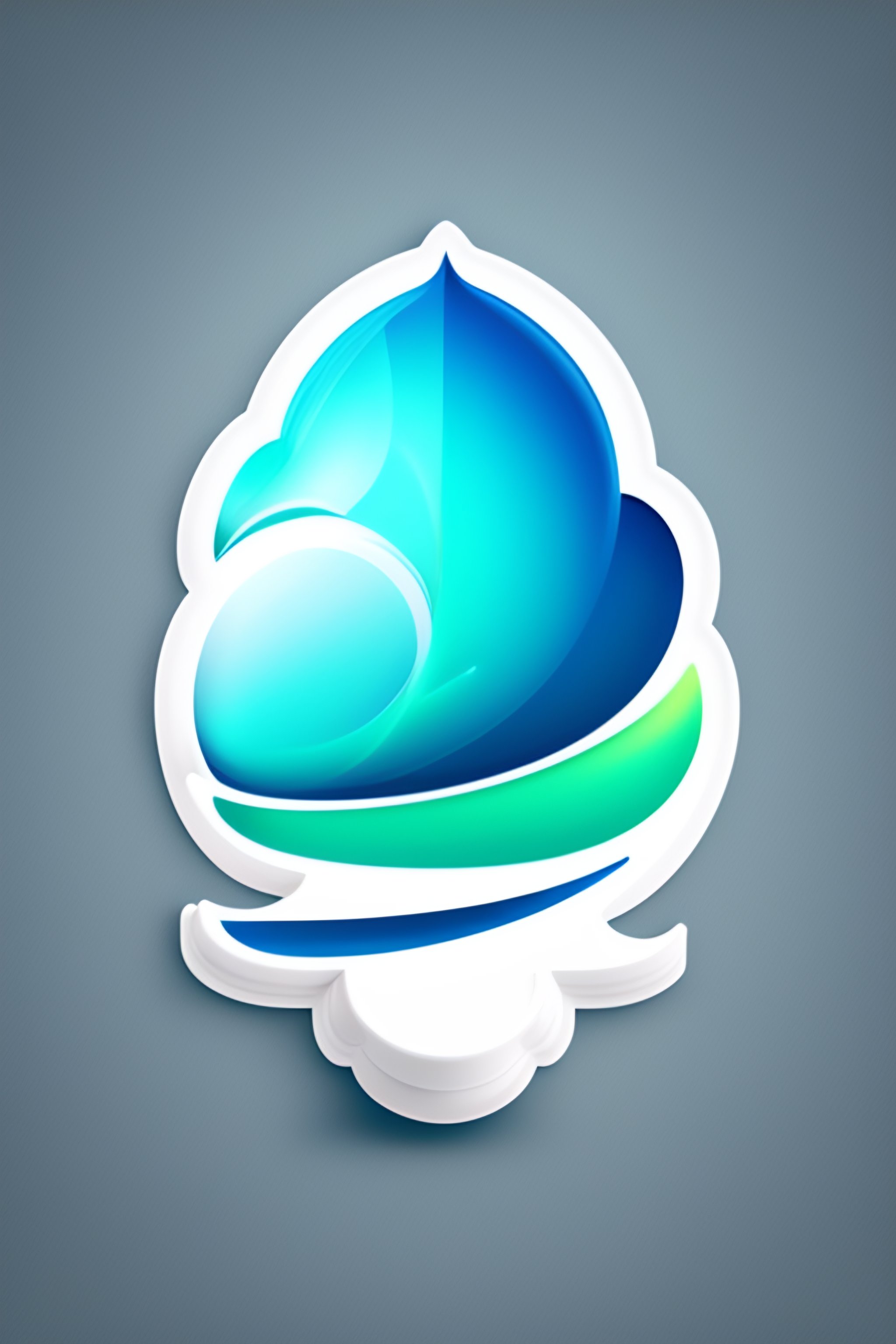 Lexica - Logo aqua clouds with white leaf inside, clean,vector logo