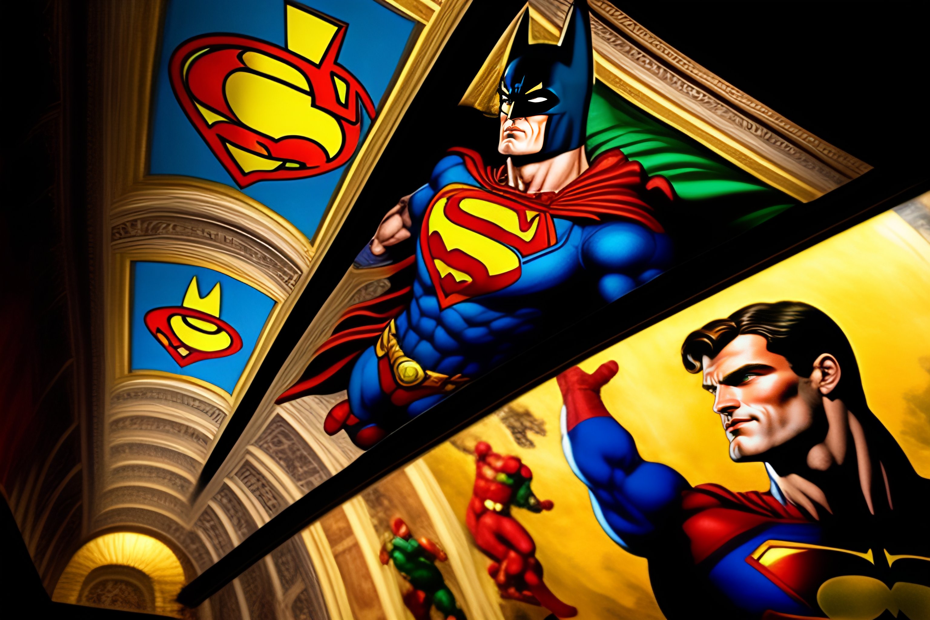 Lexica - Sistine chapel with marvel characters, batman, superman ...