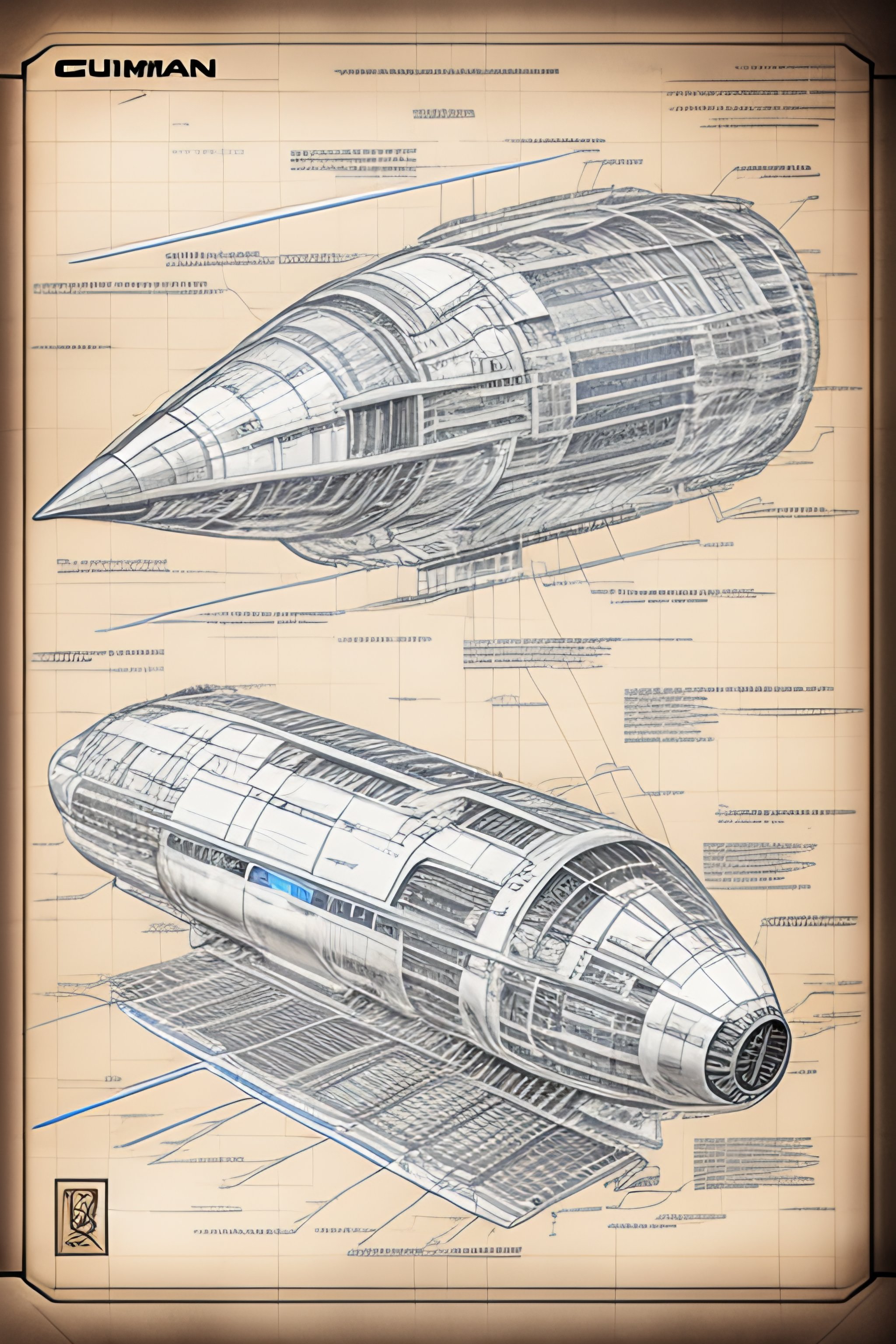 Lexica - Gundam schematic blueprint pencil sketch scientific