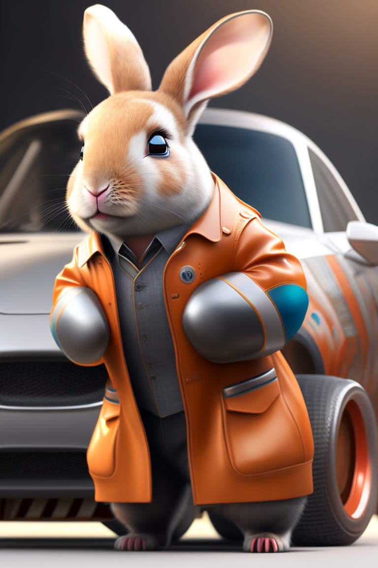 Lexica - Anthropomorphic bunny, a Rabbit like automotive engineers BMW ...