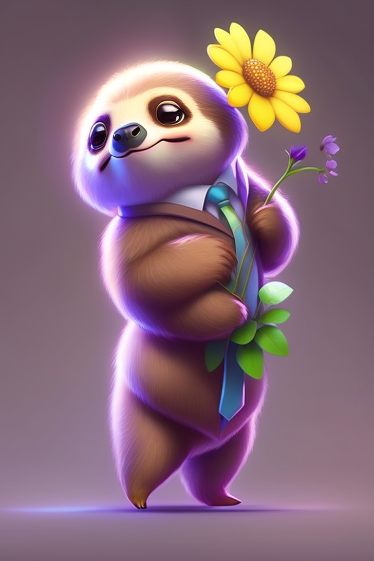 Lexica - The cutest chibi sloth you'll ever see dancing wearing a 3 ...
