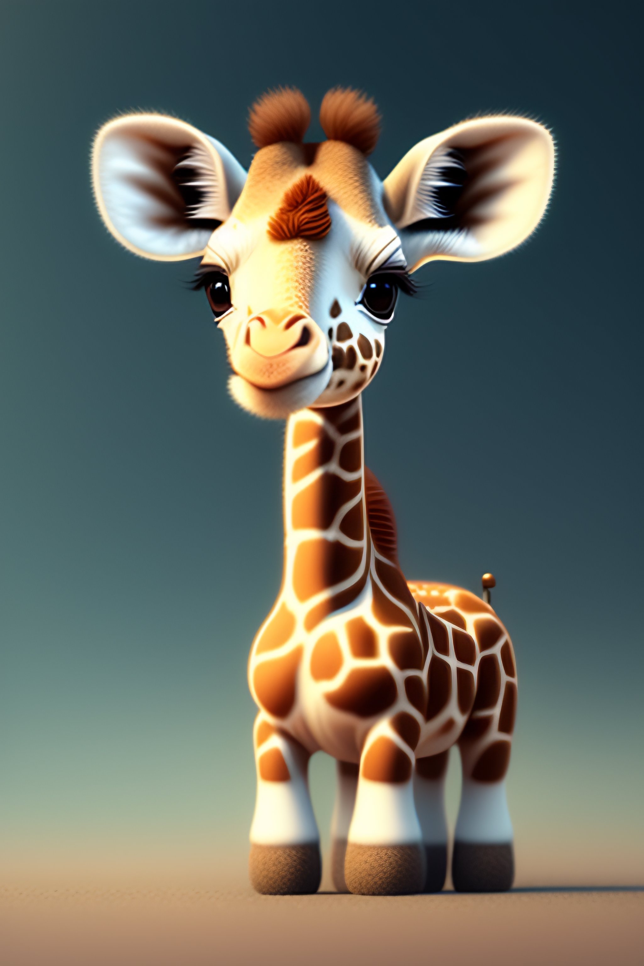 Lexica - Cute and adorable cartoon fluffy baby giraffe , fantasy ...