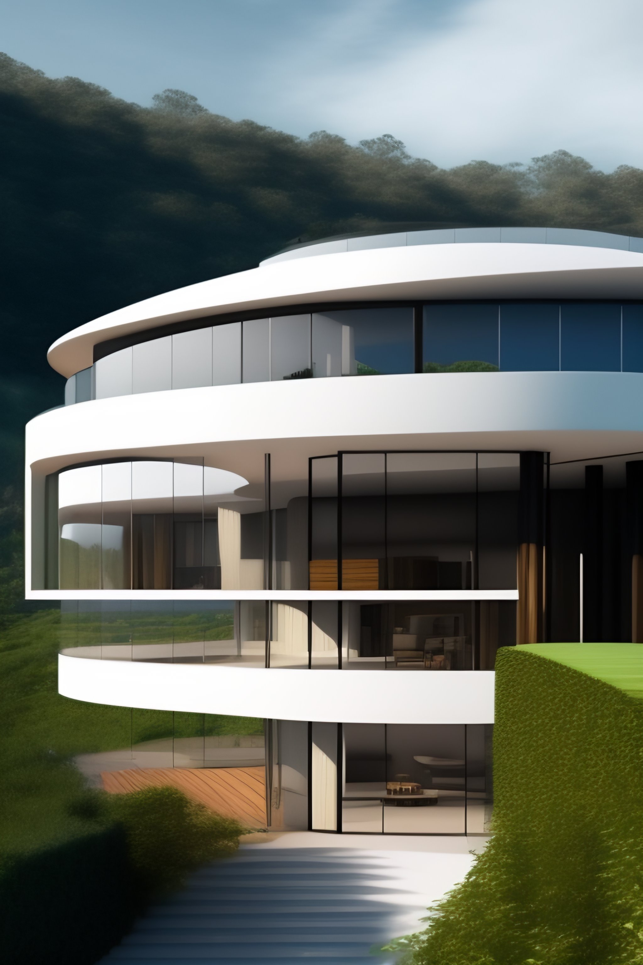 Lexica - Planta de arquitectura casa futuristica