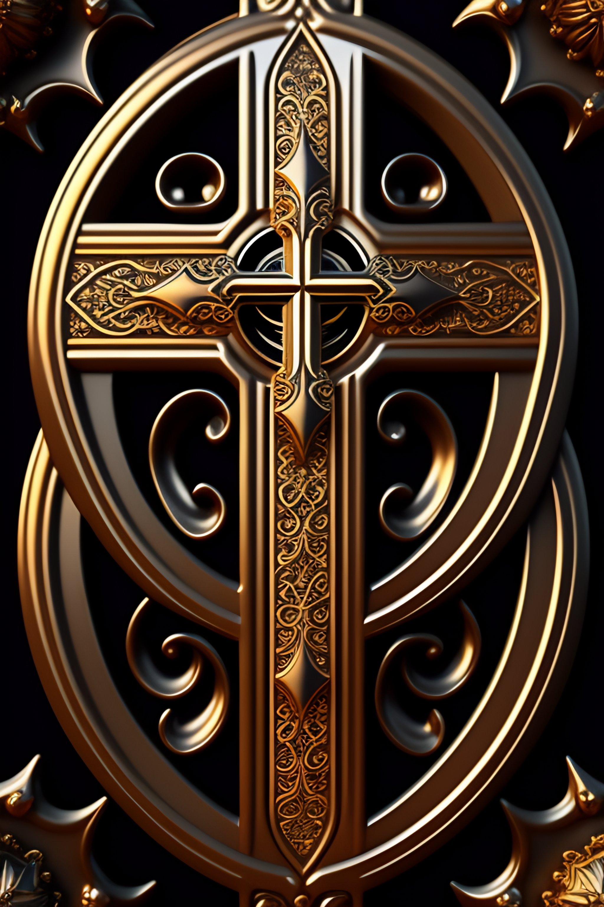 Lexica - Christian cross intricate gothic style detailed