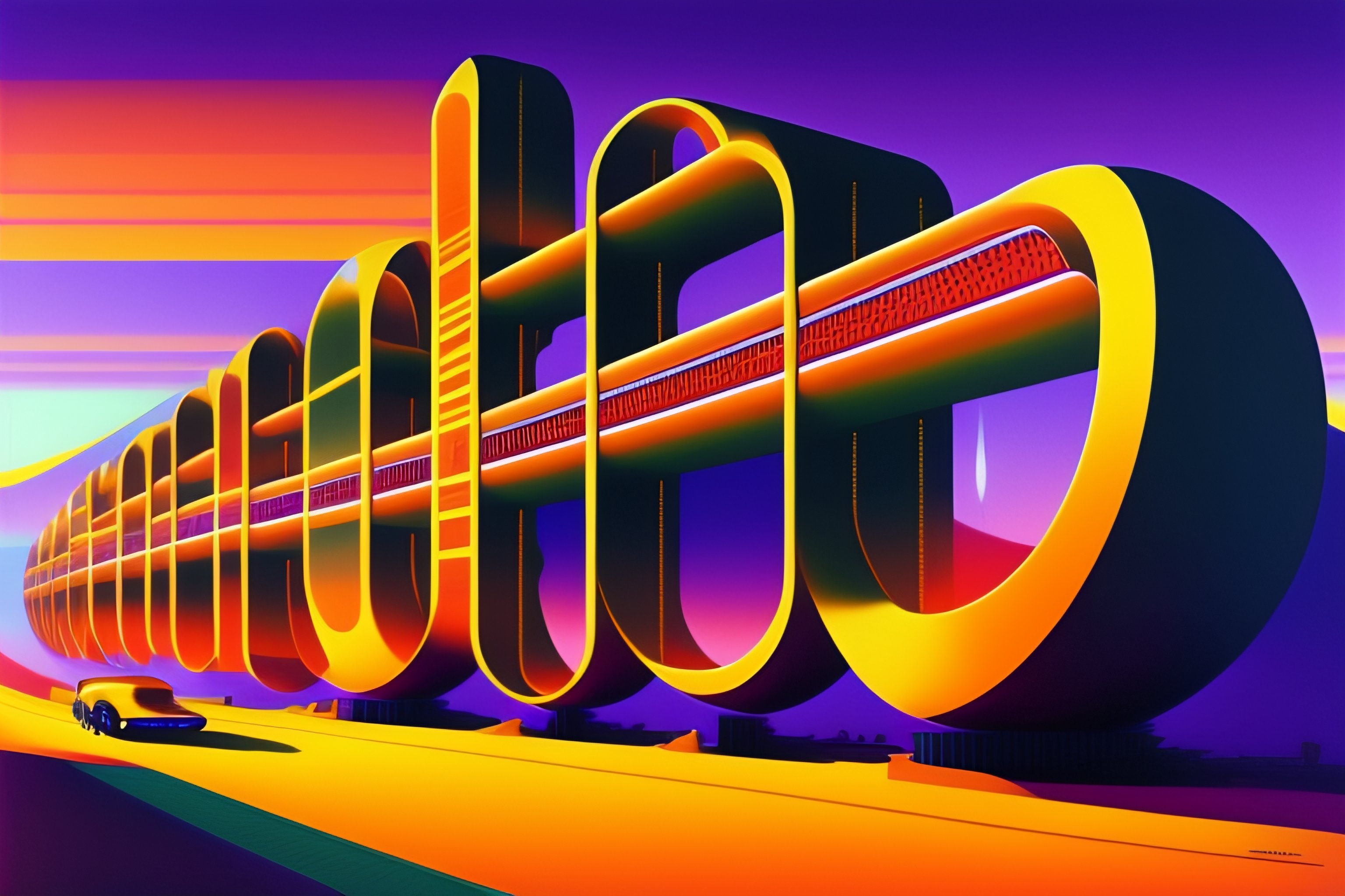Lexica - 70s futuristic illustration of DNA in a cyberpunk setting