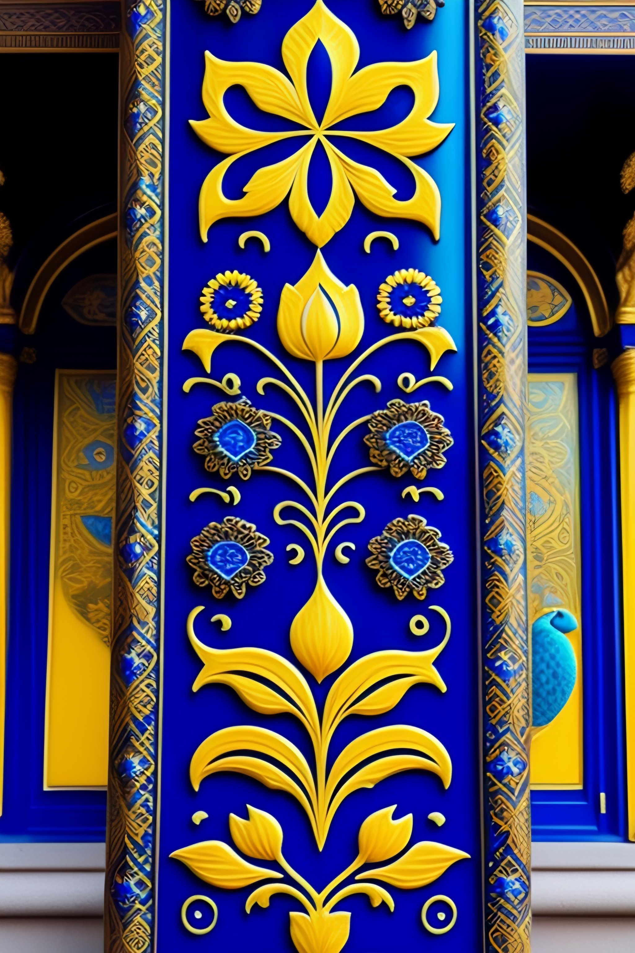 Lexica - Modern Ukrainian embroidered parallelepiped pillar with flower ...