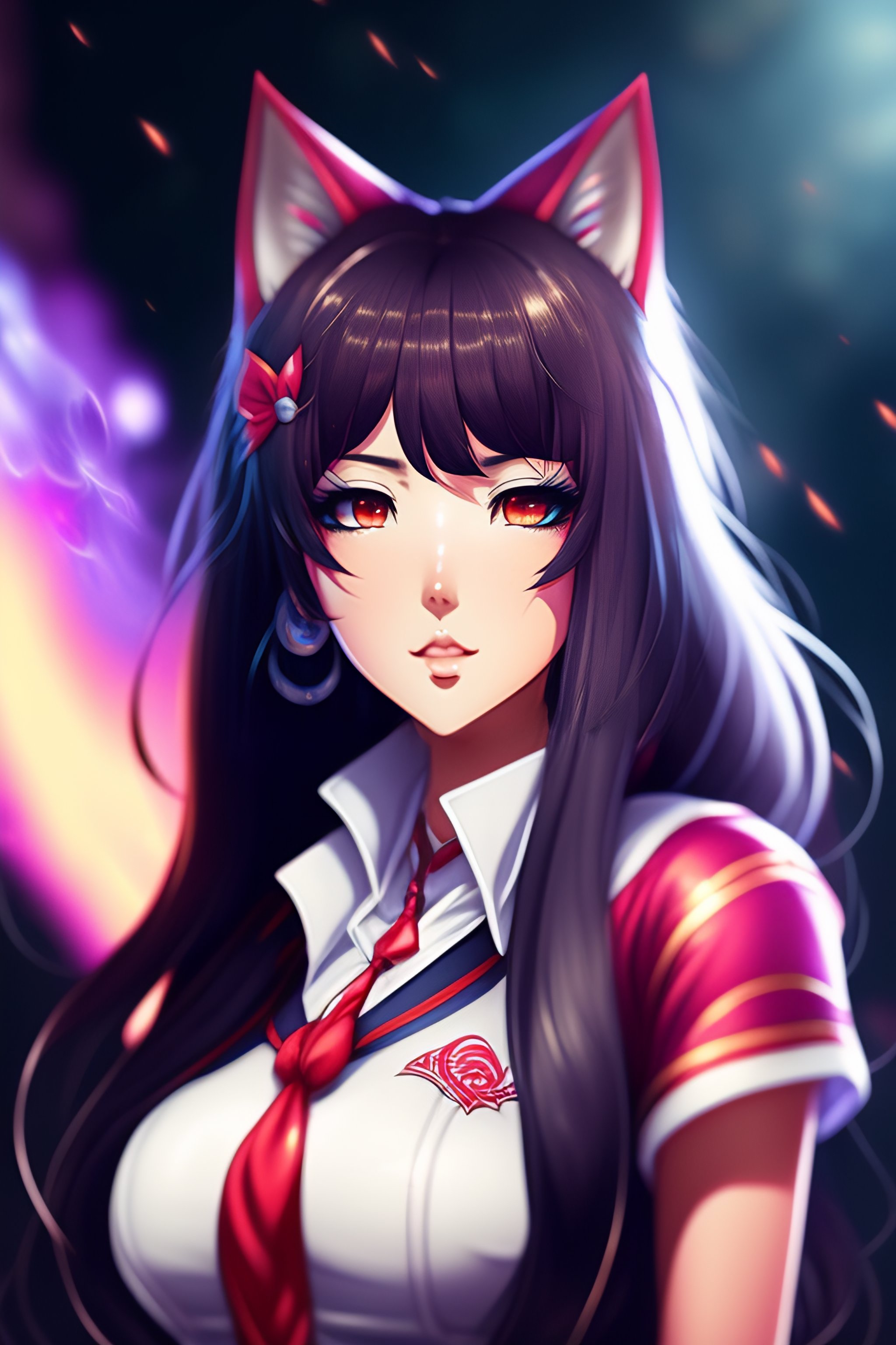 Lexica - Portrait of ahri from league of legends, manga style, school ...