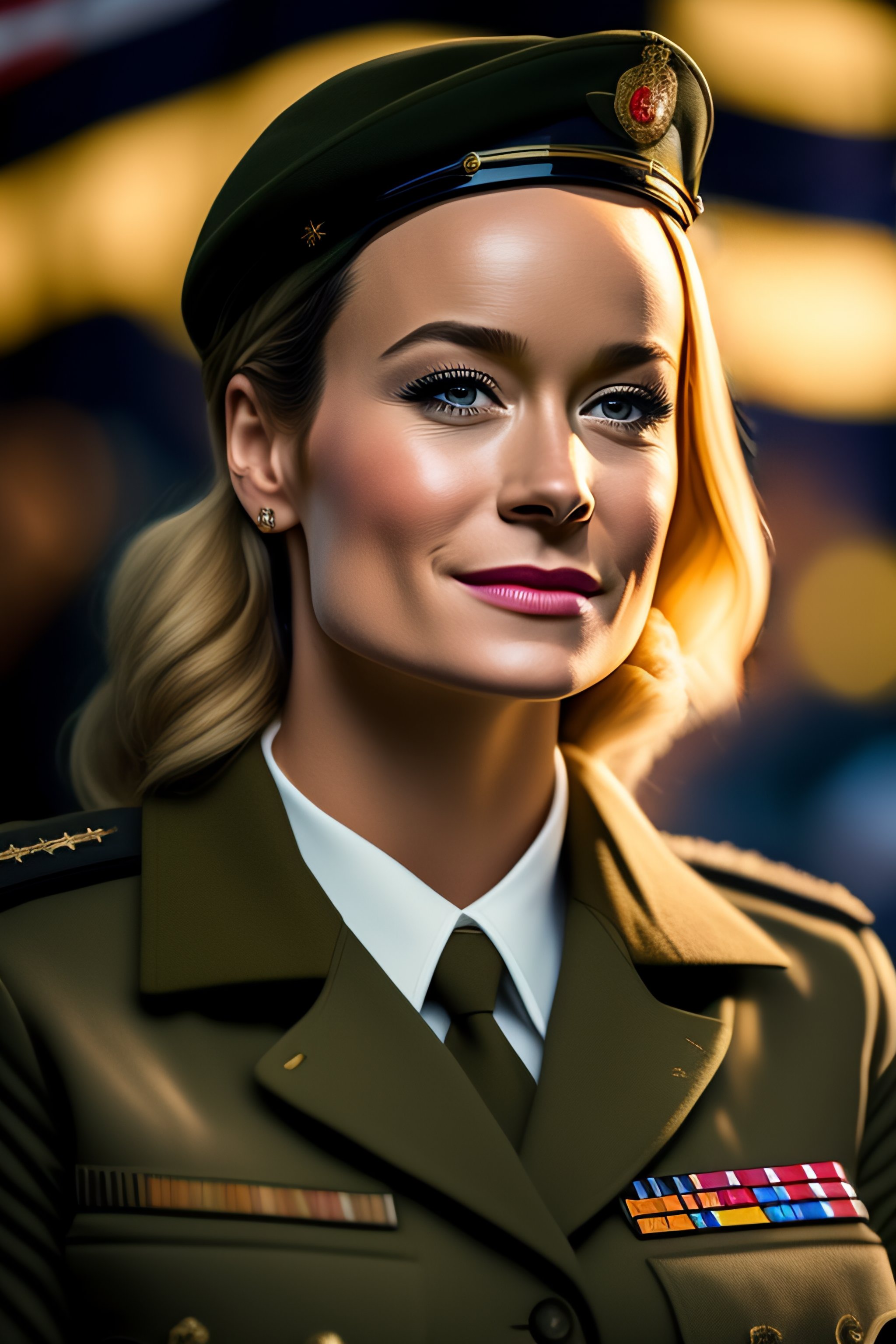 Lexica - Brie Larson as a female military officer, realistic detailed ...