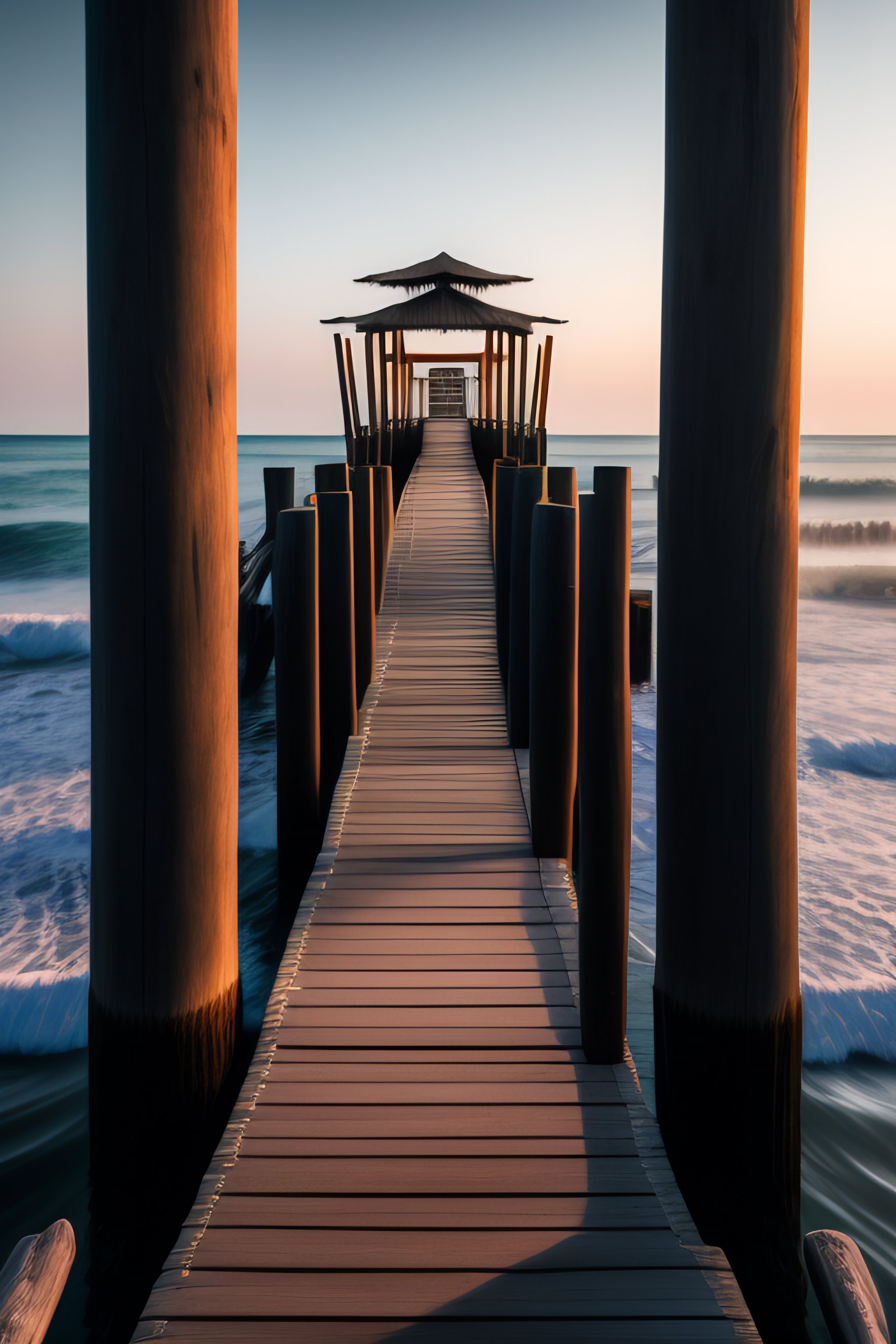 Lexica - Wooden old jetty extending, beautiful tall hottest witch with ...