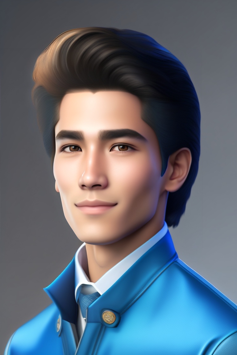 Lexica - A handsome boy, looking straight. Mouth expression is also ...