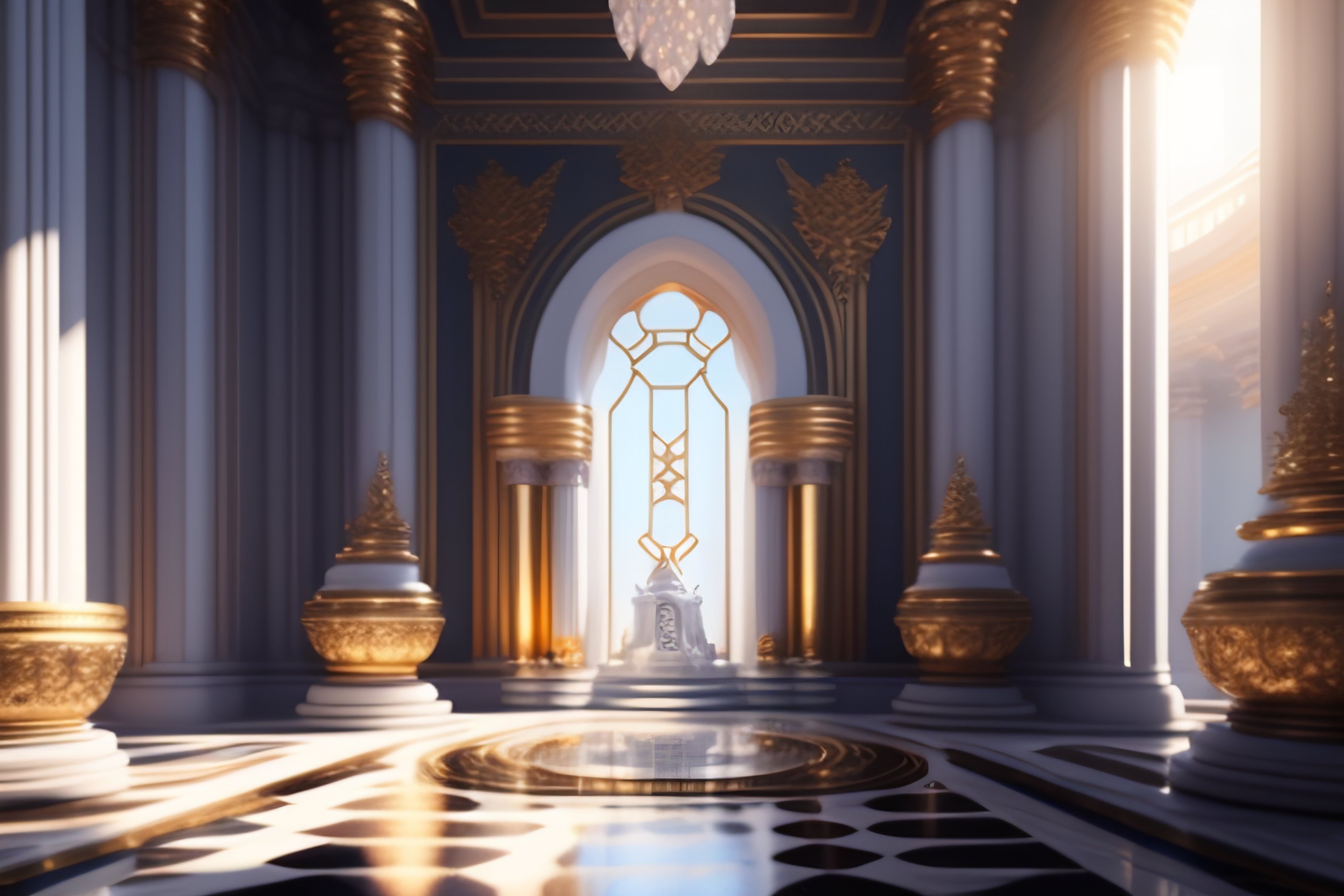 Lexica - Wide angle shot of Beautiful fantasy throne room made from ...