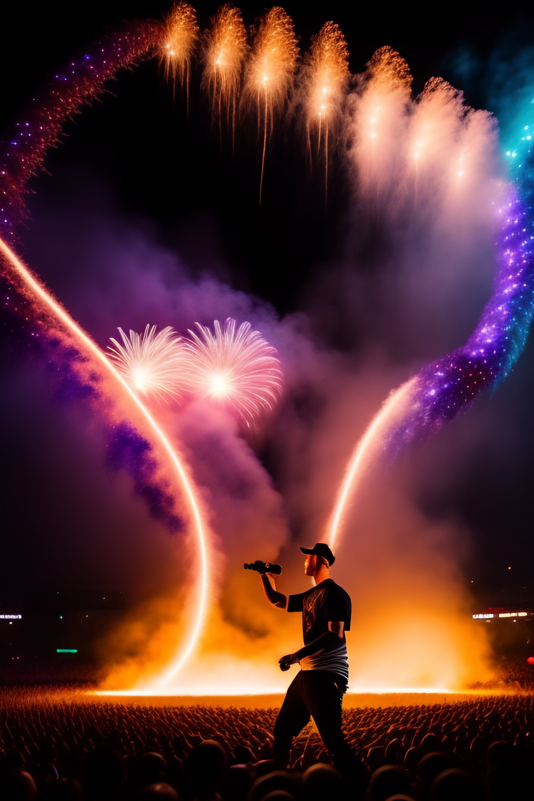Lexica - Photo of eminem dancing with snakes, fireworks in the ...