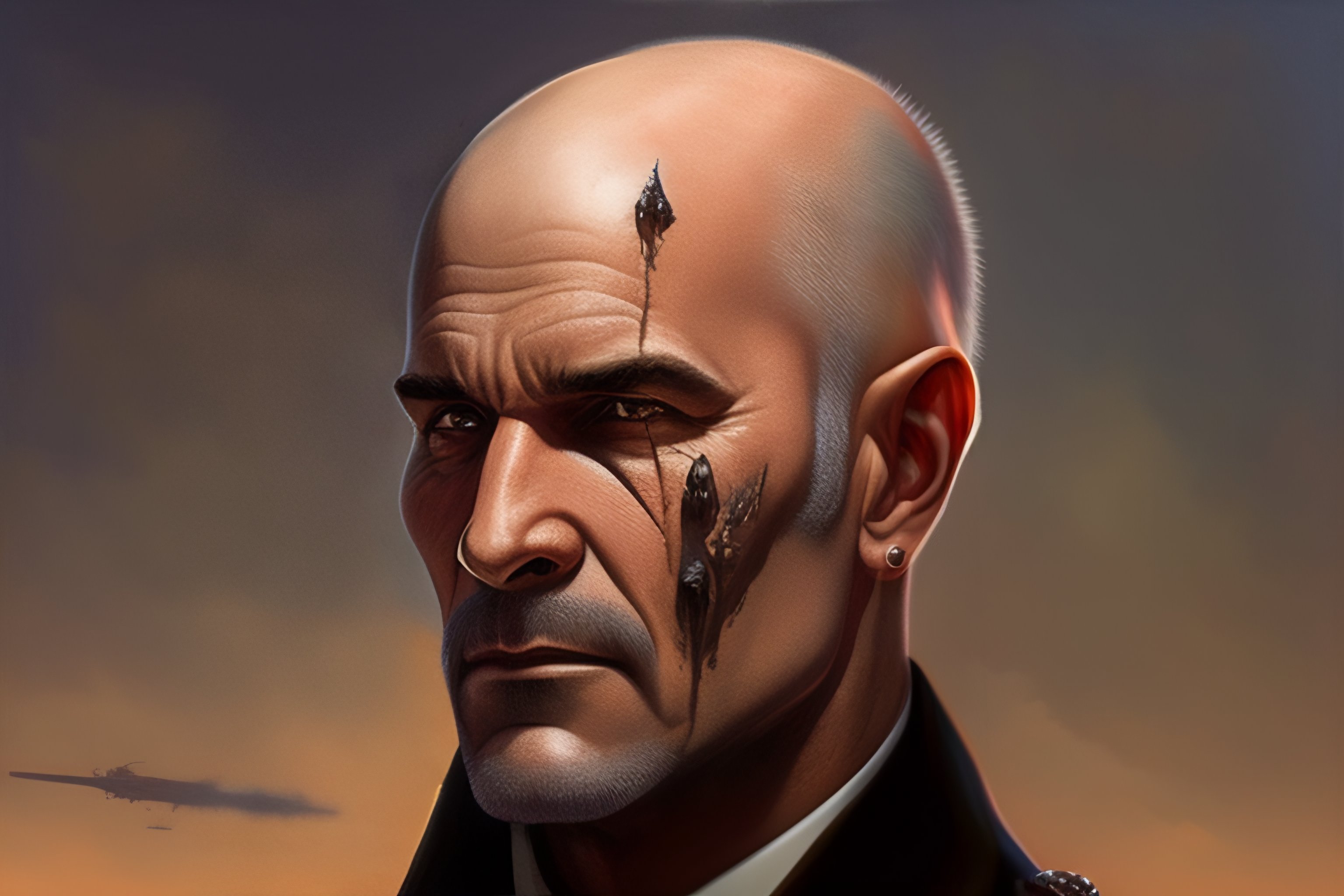 Lexica - Male Professional Hitman, old, balding, scars, in the style of ...