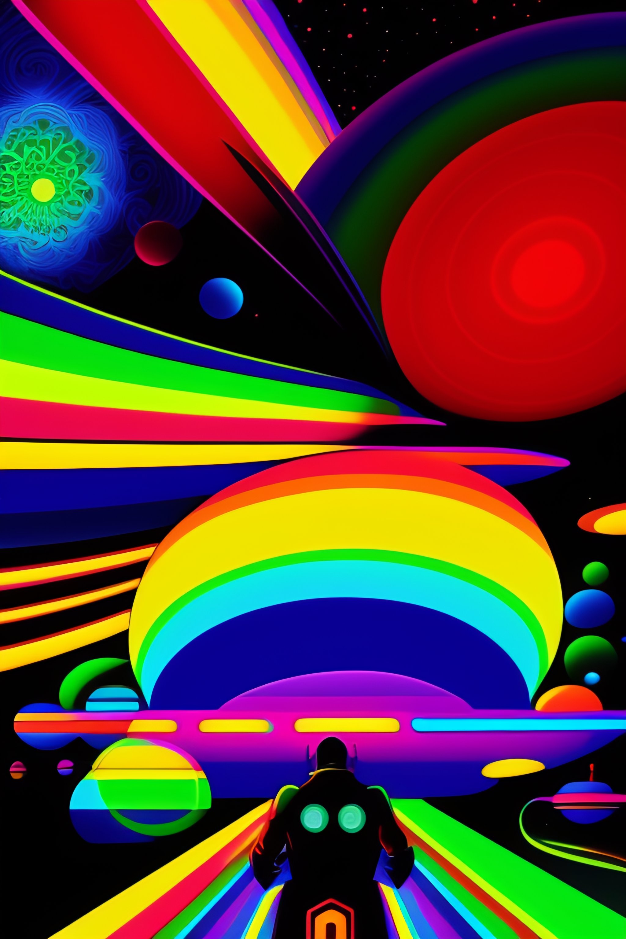 Lexica - Psychedelic Vintage full Shot 1960's cartoon Poster with hippy ...