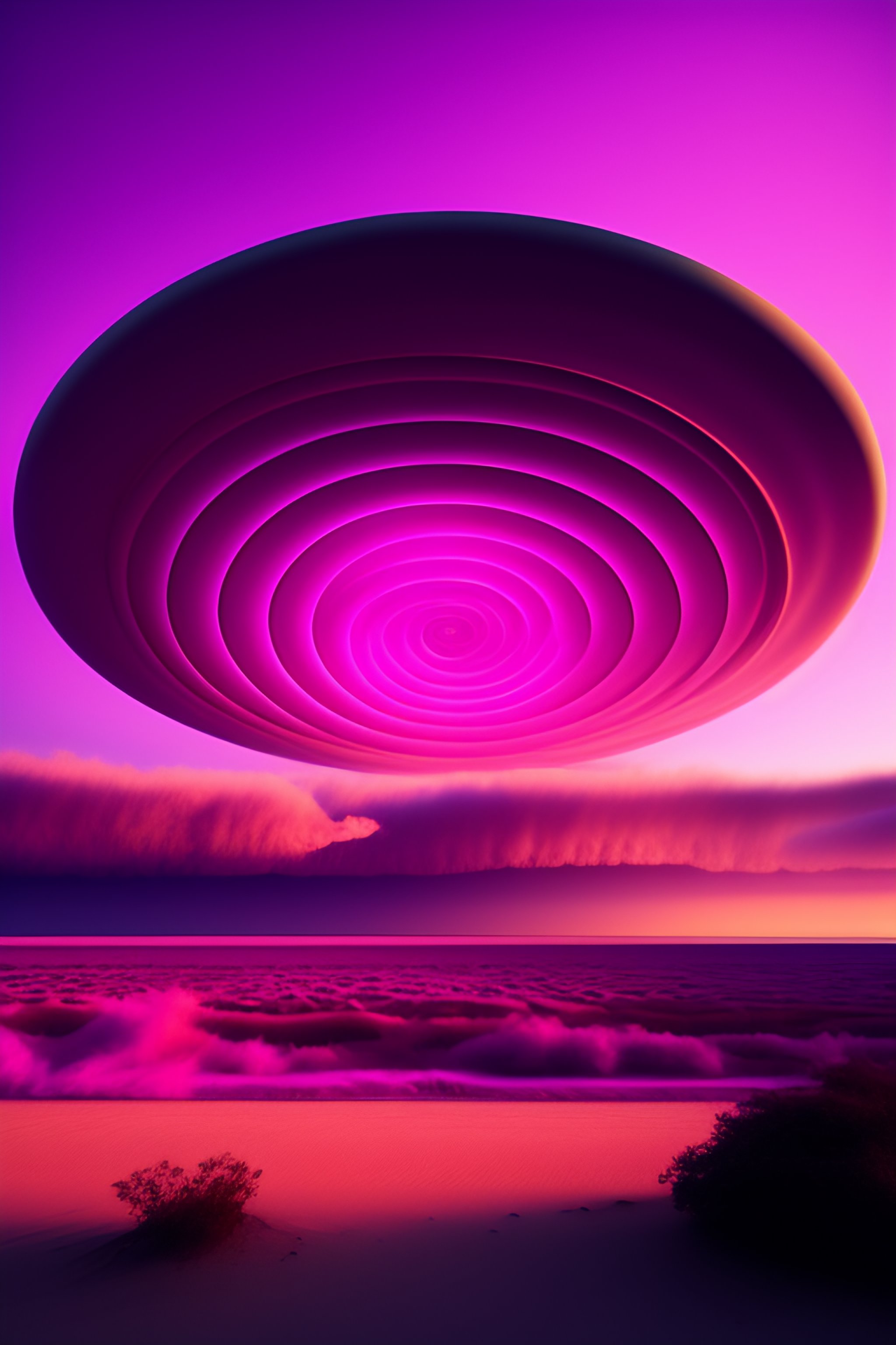 Lexica - Doomsday in pink paradise, made by clip guided diffusion