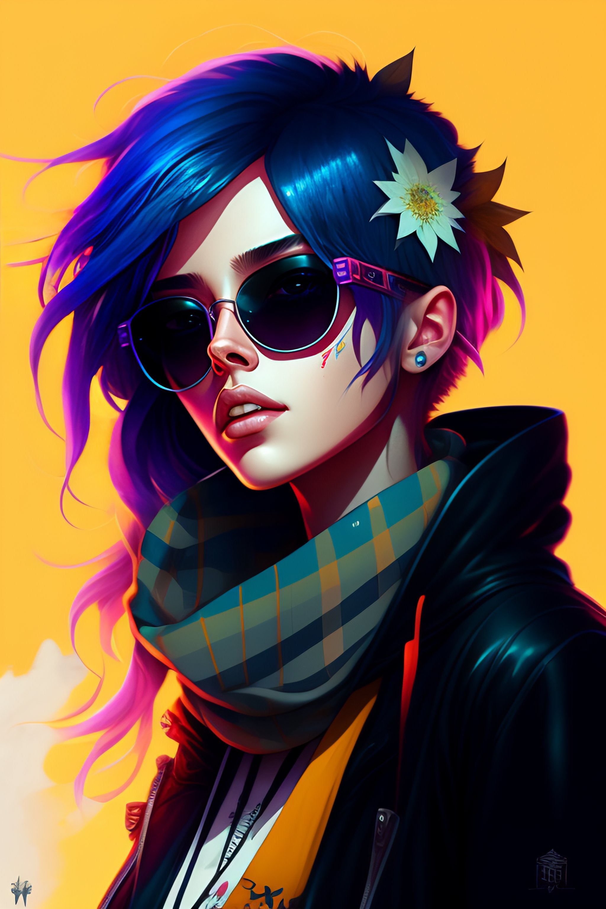 Lexica - Highly detailed portrait of a sewer emo punk lady student ...