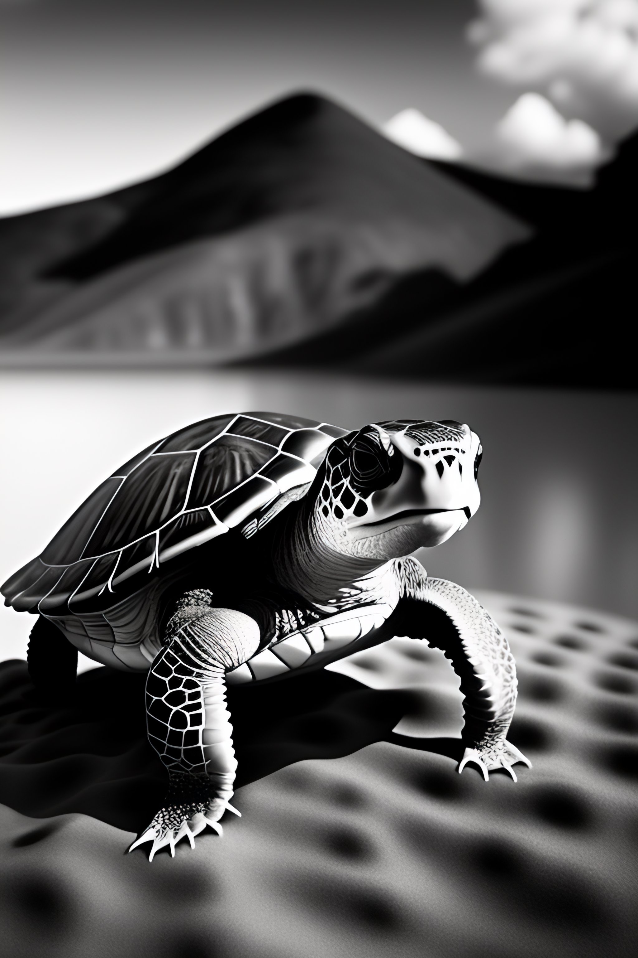 Sea Turtle Black And White Photography