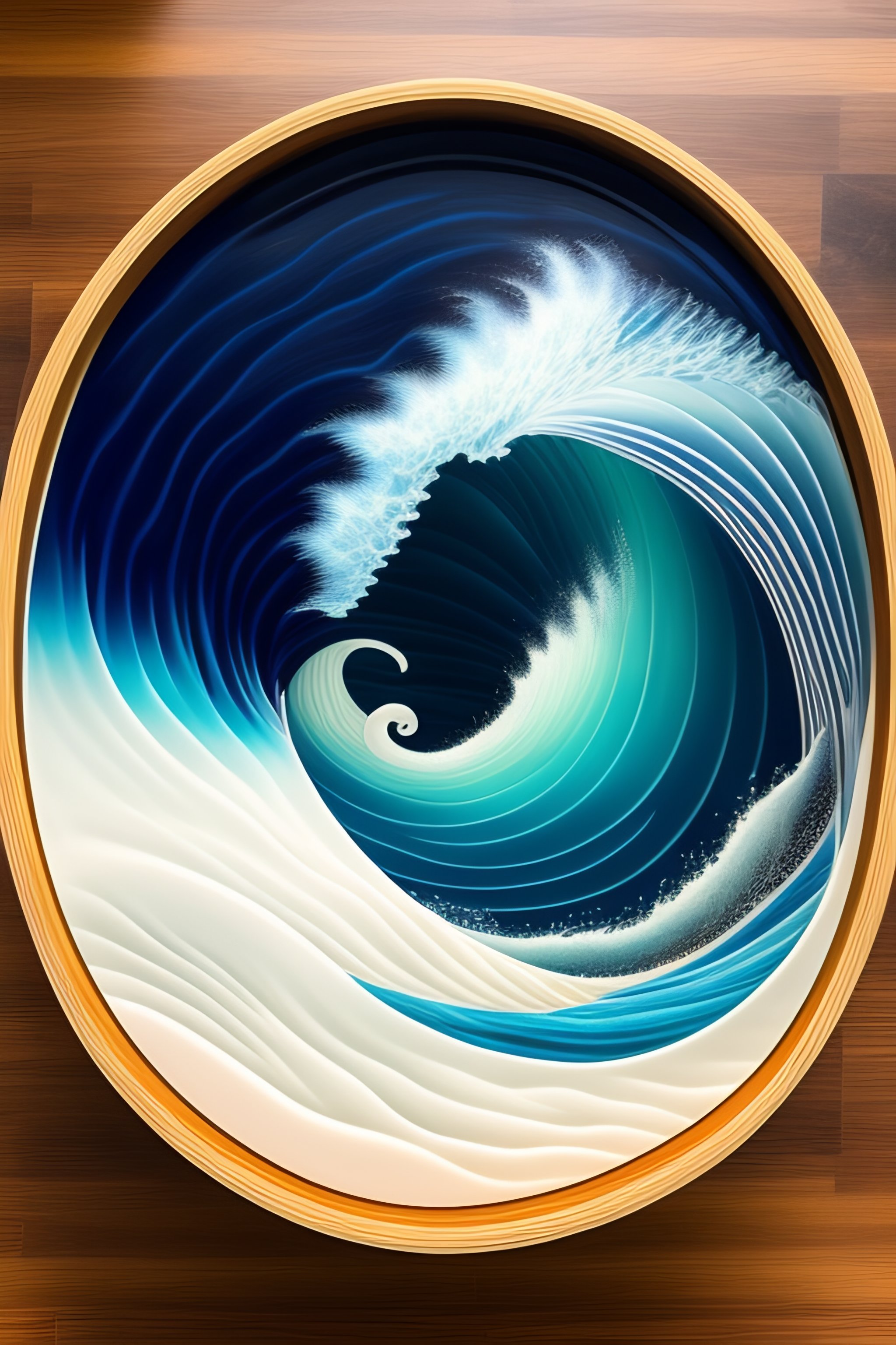Lexica - Hokusai wood block waves inside of a whale