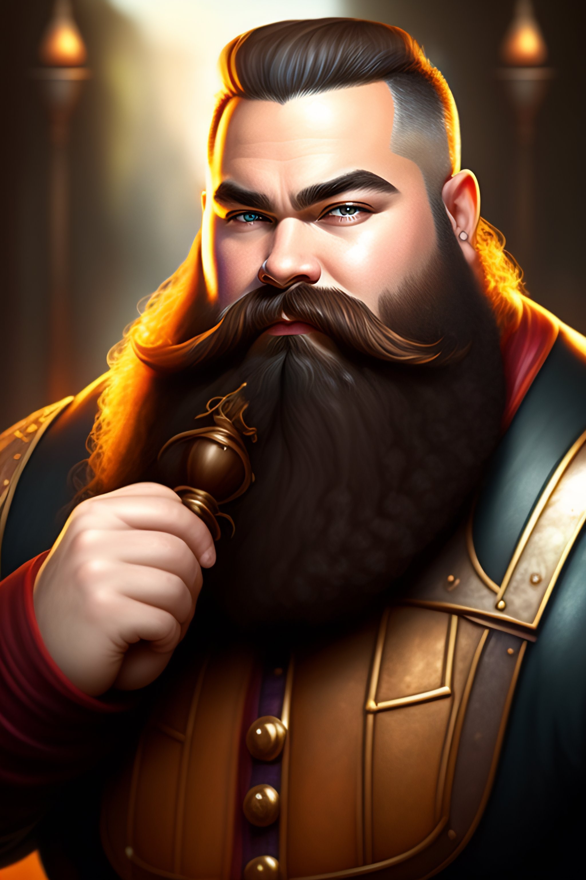 Lexica - Fantasy dwarf whit Fist on beard