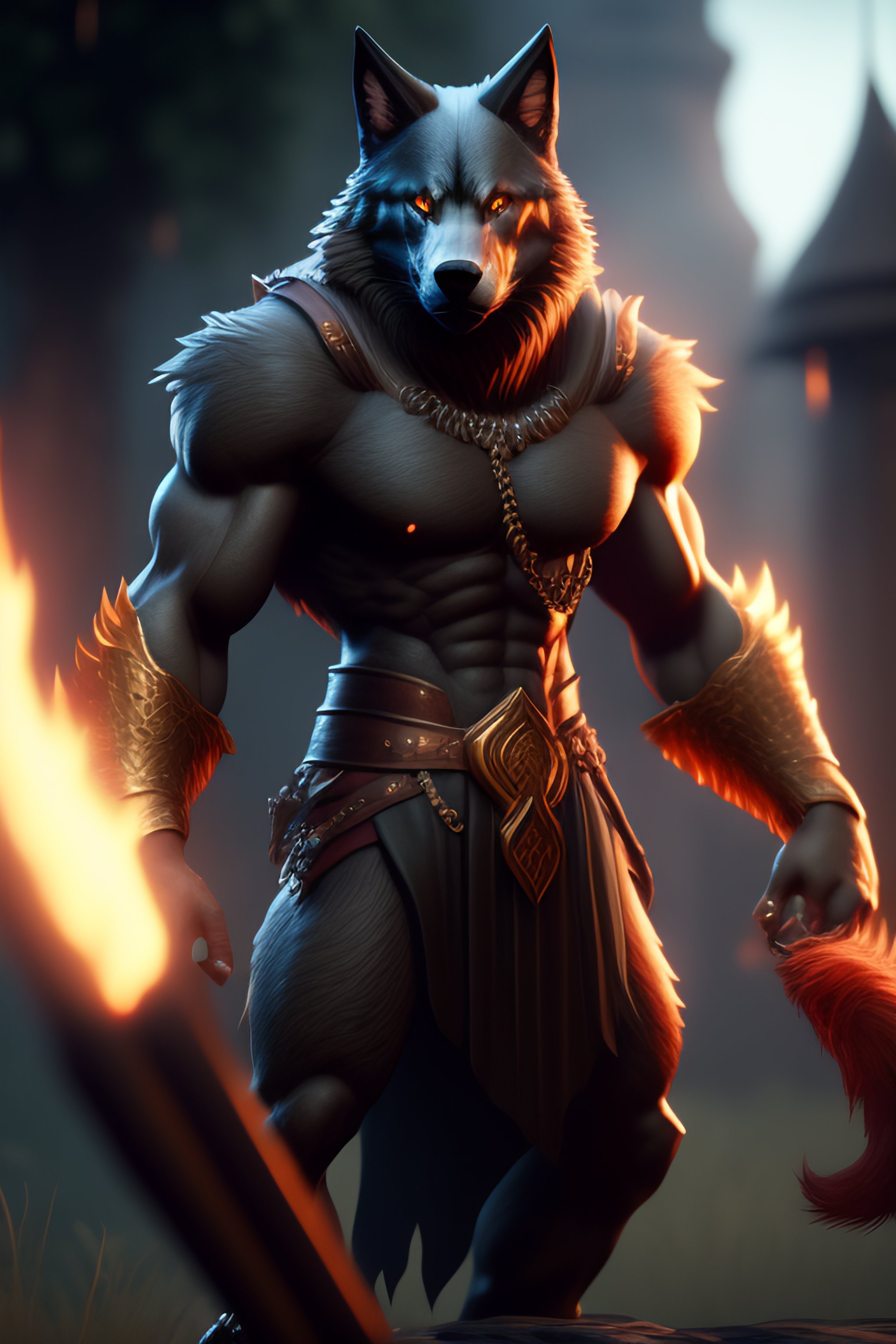 Lexica - Werewolf, game hero, realistic unreal energy 5, dark fantasy ...