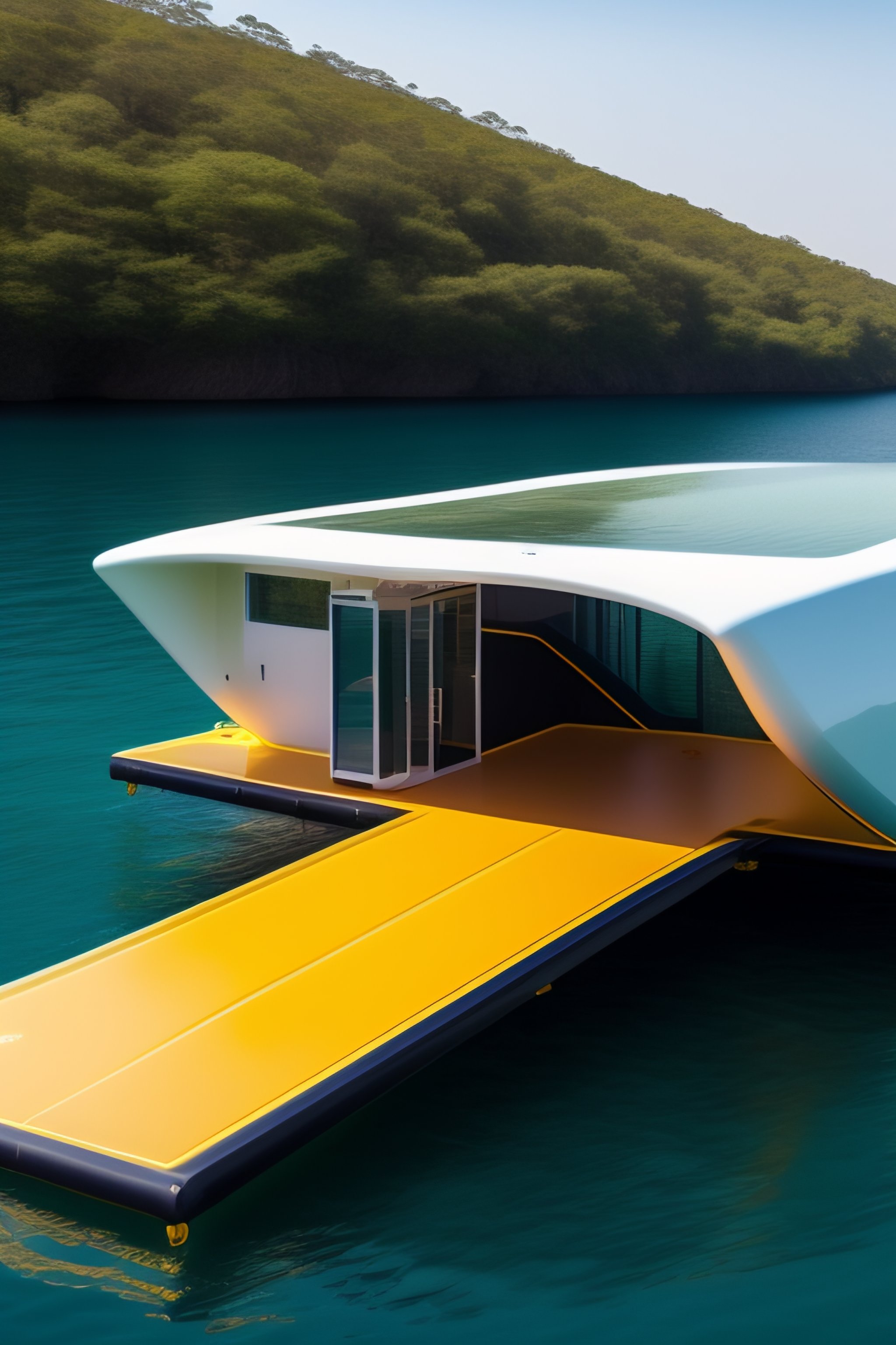 Lexica - 25 foot wide hydrofoil water vehicle house