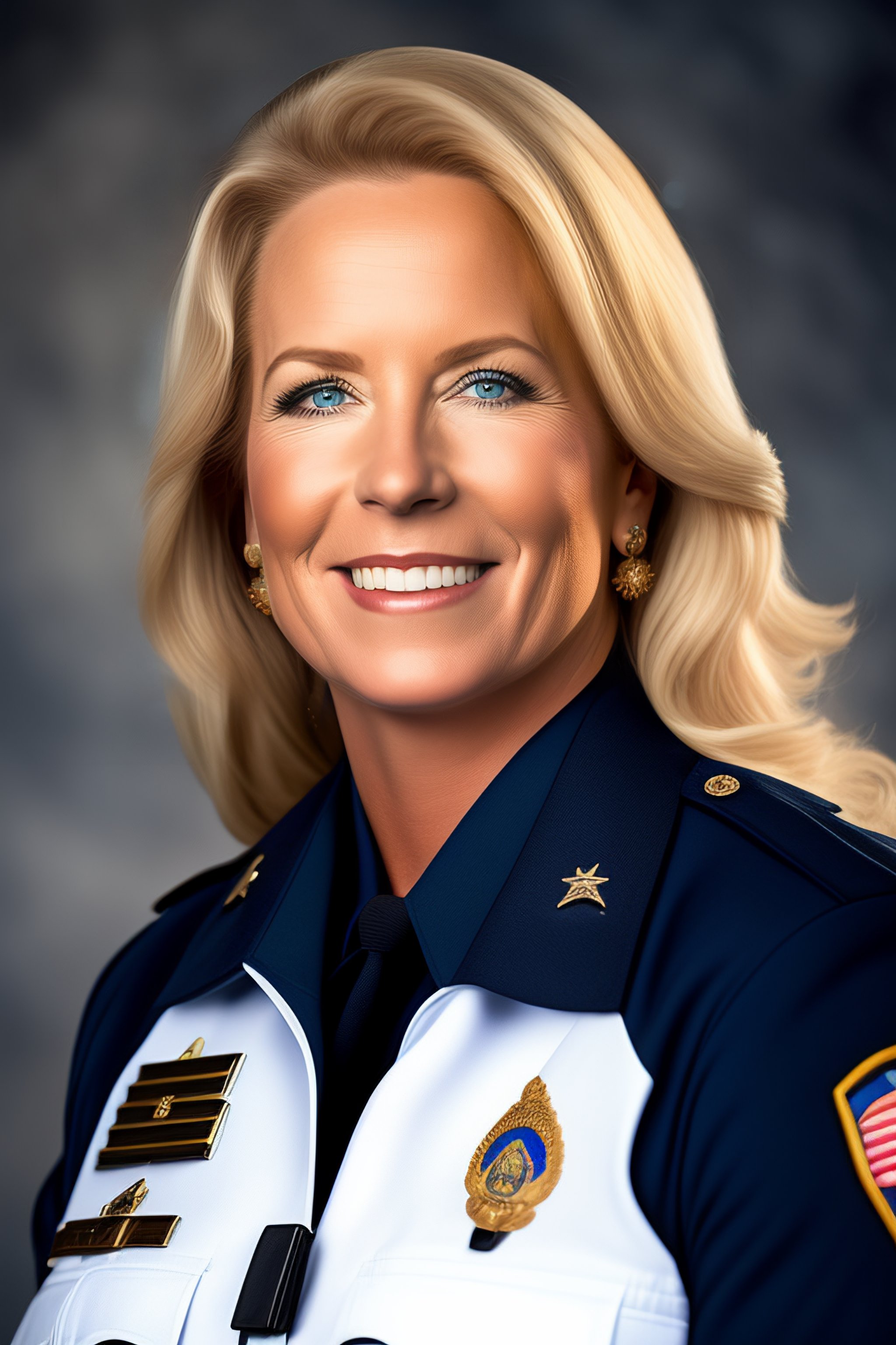 Lexica - Liz Cheney as a female police officer, realistic detailed ...