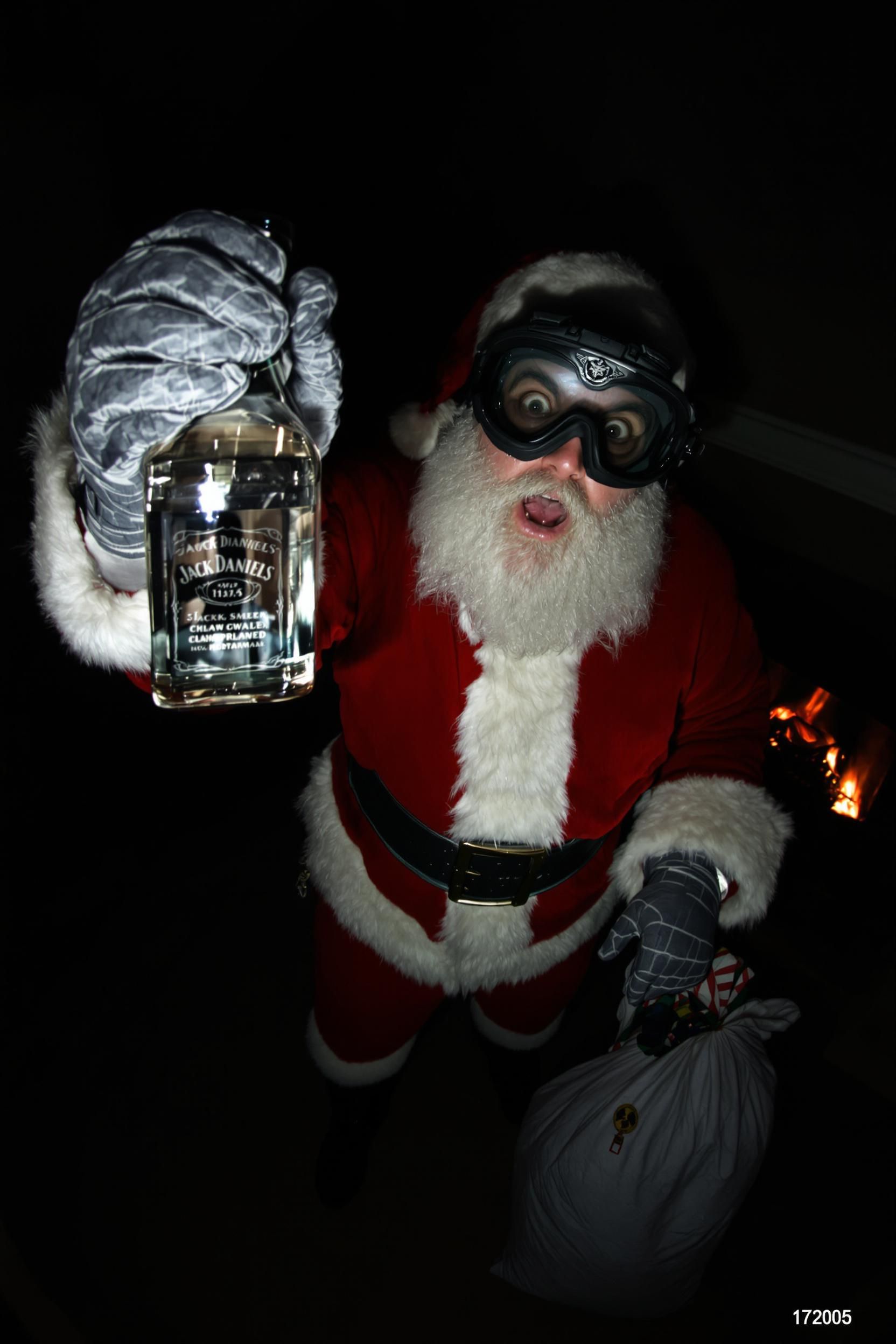 Lexica - A dark grainy security camera footage photo of Santa Claus ...