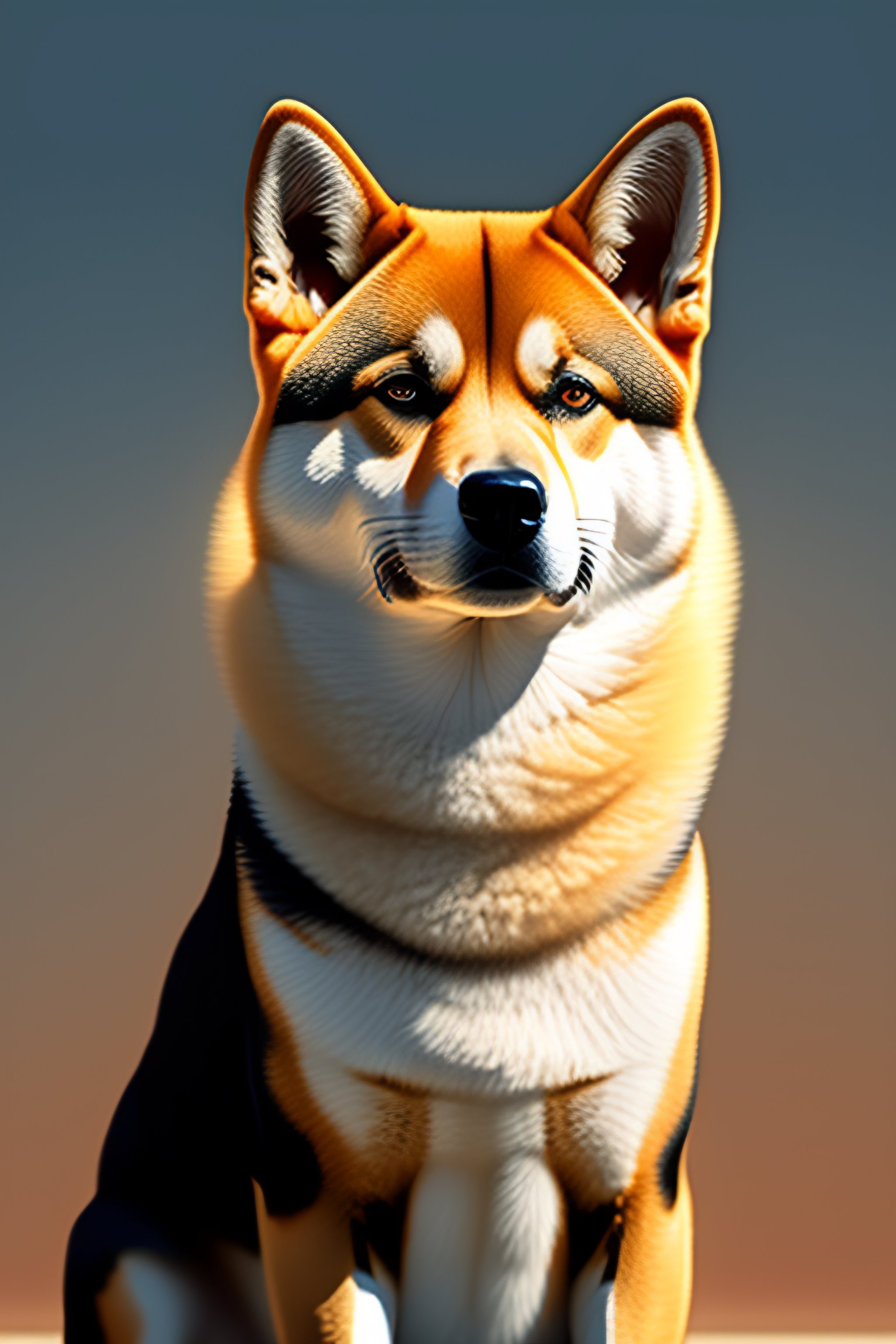 Lexica - Shiba Inu musclé et enervé digital art