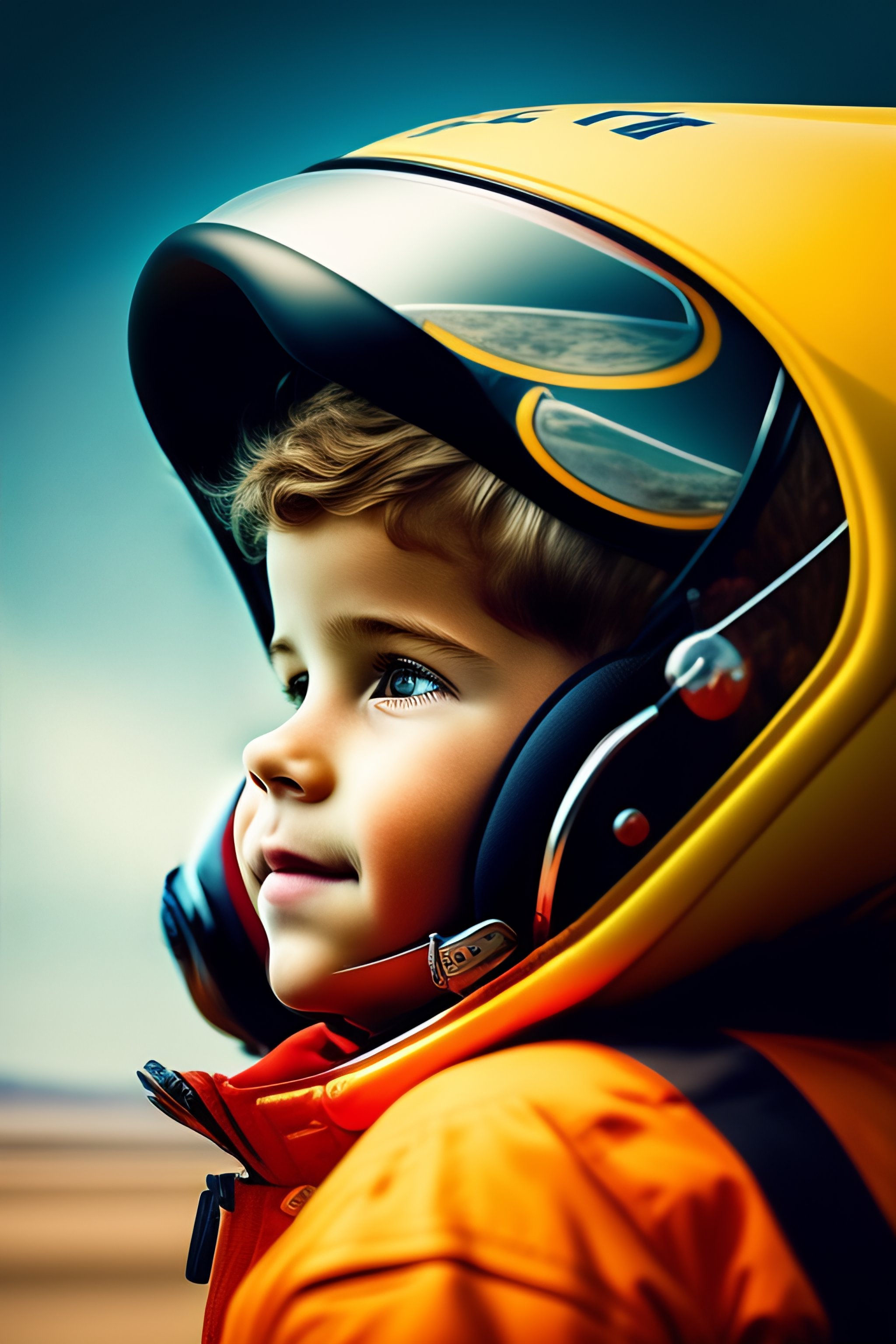 Lexica - Portrait of a kid pilot in a glider