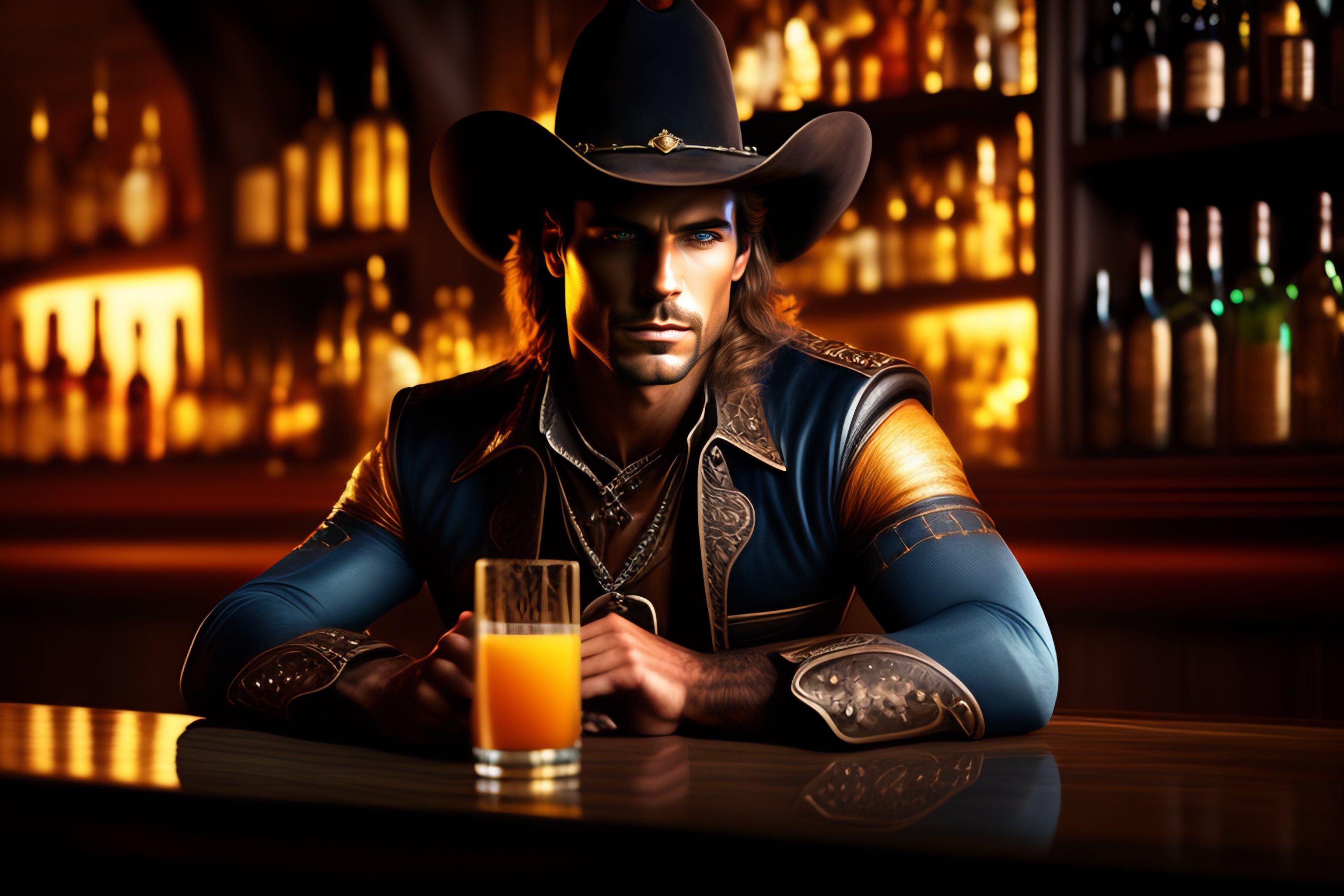 Lexica - Gothic digital art cowboy in bar