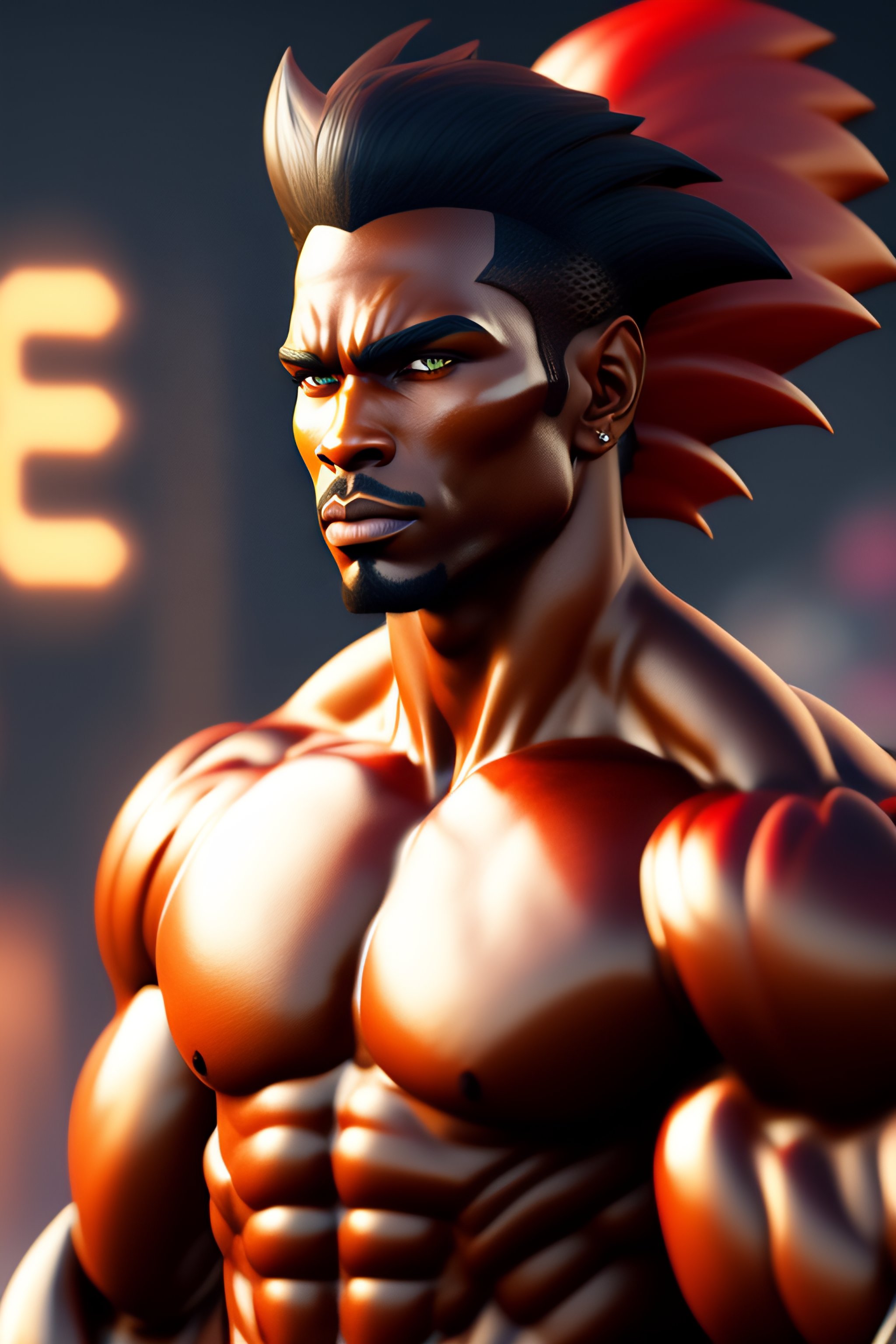 Lexica - SONIC, a highly detailed illustration, muscular, intricate ...