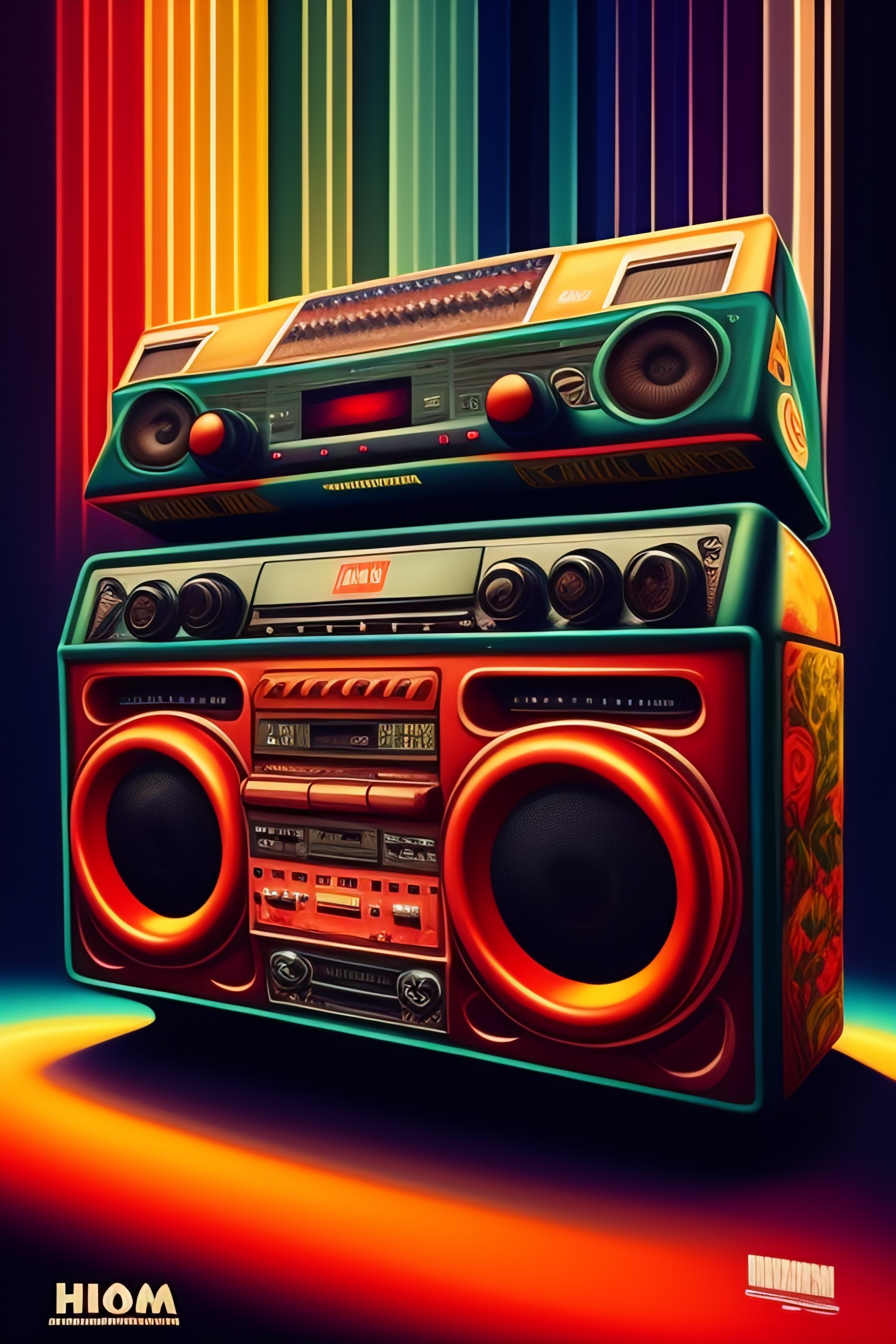 Lexica - Vintage art hip-hop legends, boom box, graffiti, hip-hop battle