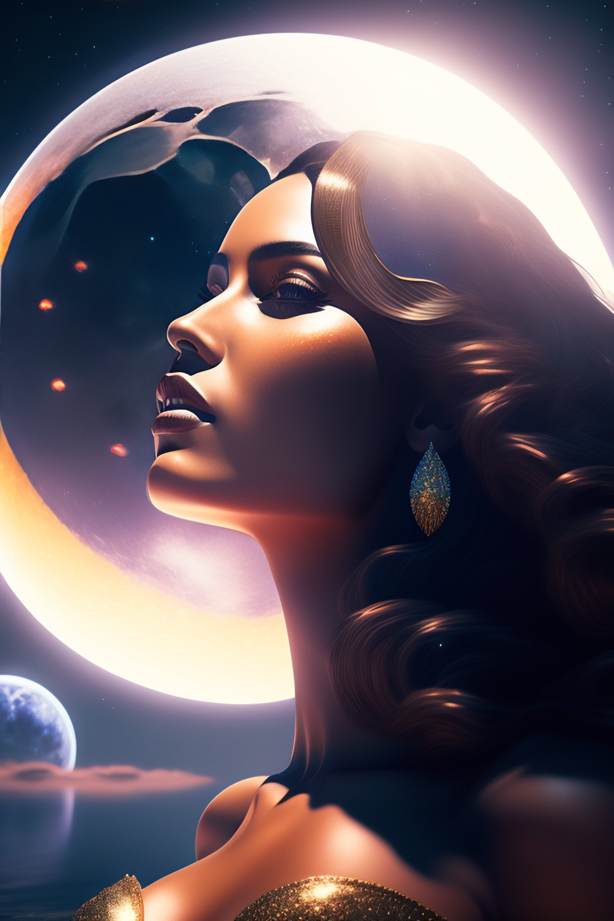 Lexica - Goddess of the moon, celestial light, sky, stars, beautiful ...
